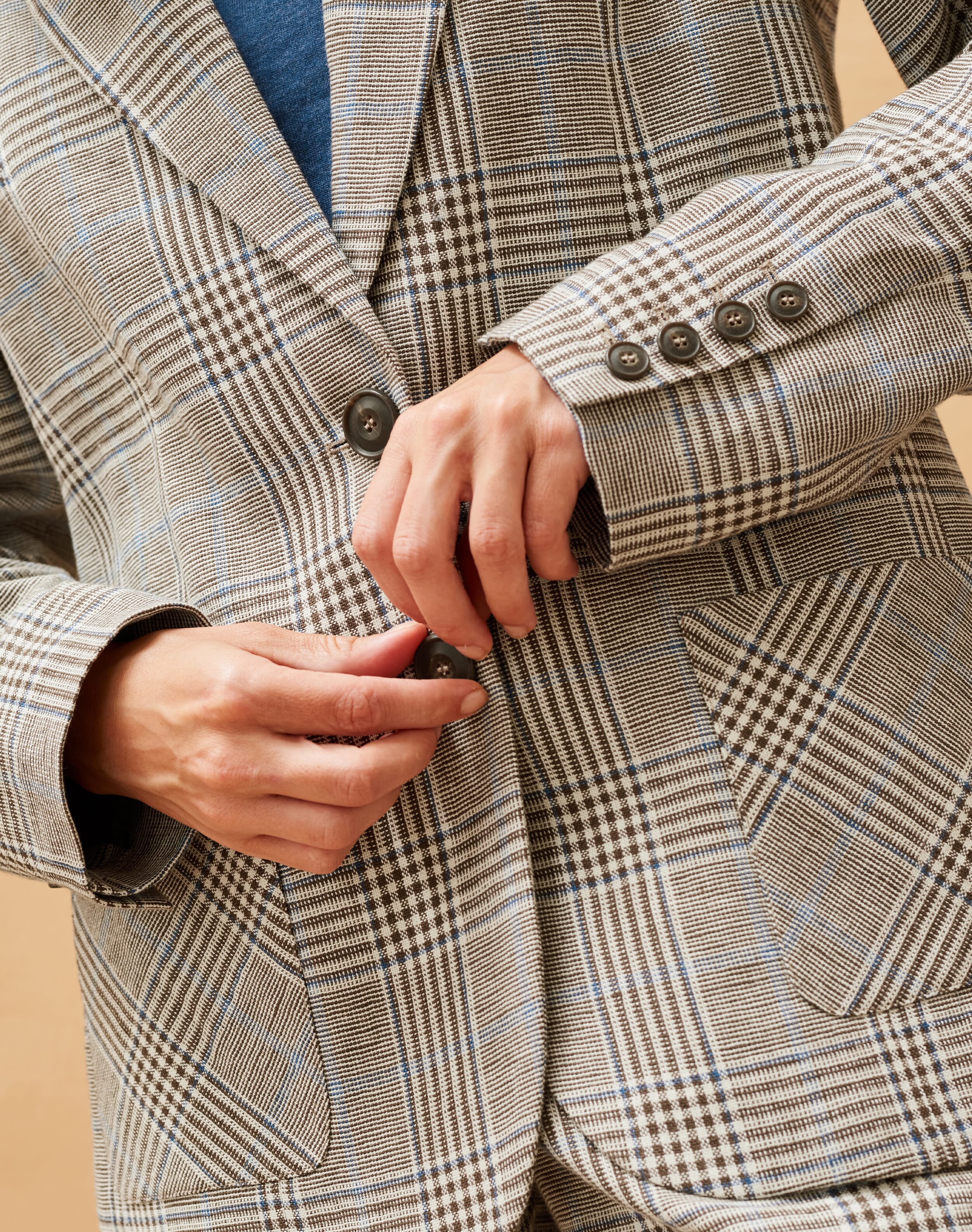 Cotton Linen Check Jacket | Women's Jackets | Brora Fashion