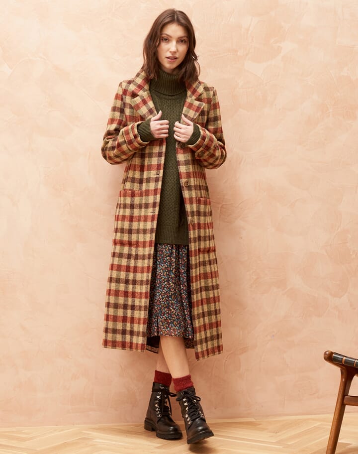 Wool Harris Tweed Coat | Women's Coats | Brora Fashion