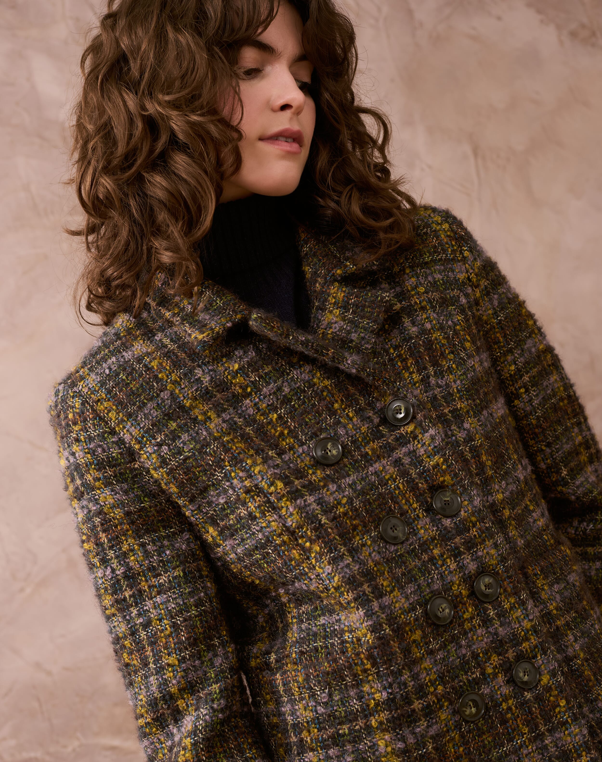 Women's Scottish Mohair Wool Jacket in Peat | Brora Sale