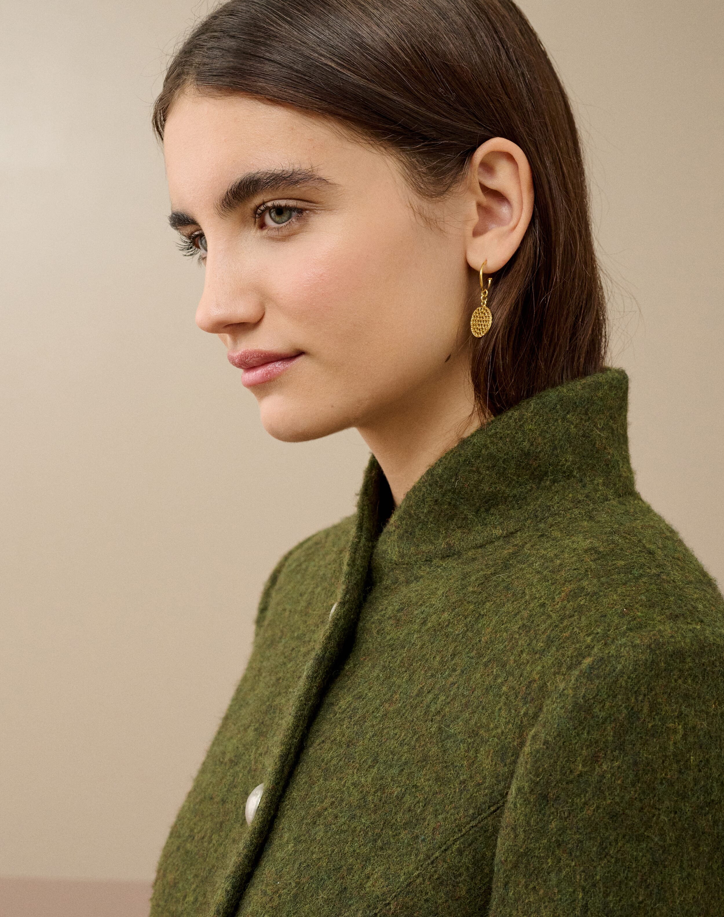 Merino Wool Military Jacket in Moss | Brora Clearance