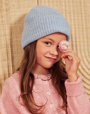 Glacier Cashmere Ribbed Hat Children Accessories Brora