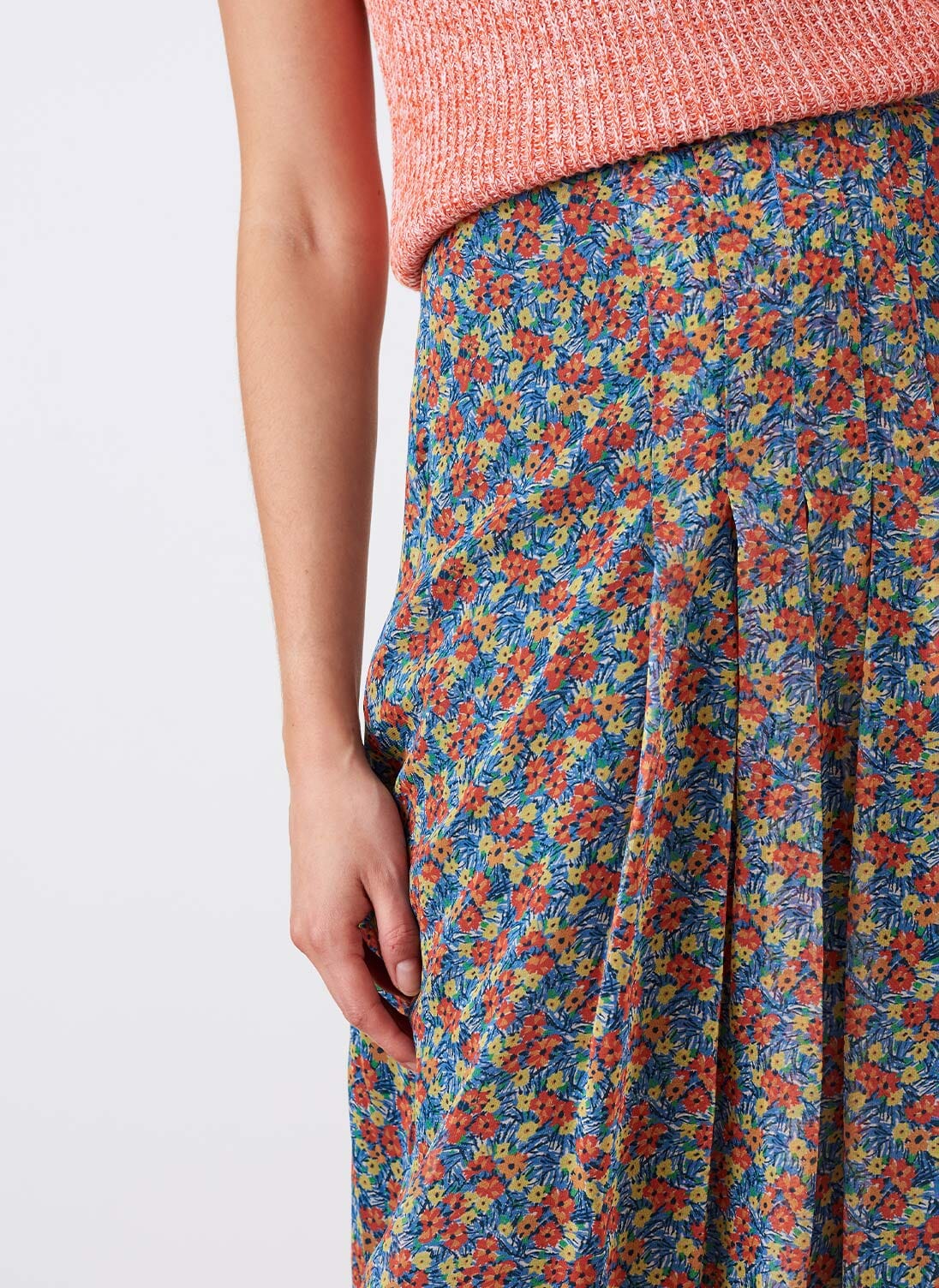 Clementine Floral Liberty Print Silk Chiffon Skirt | Brora