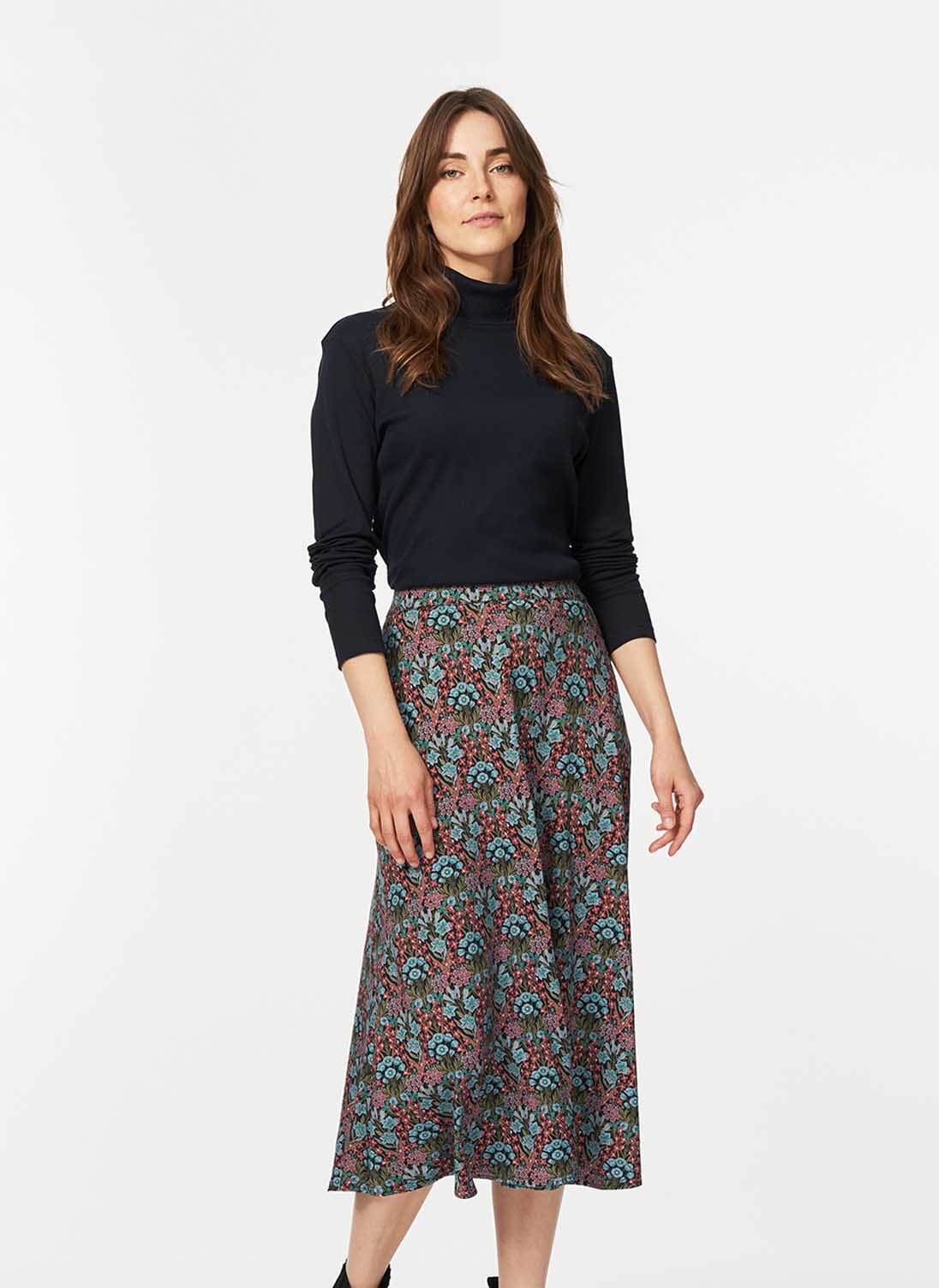 Botanical Garden Liberty Print Jersey Skirt | Brora