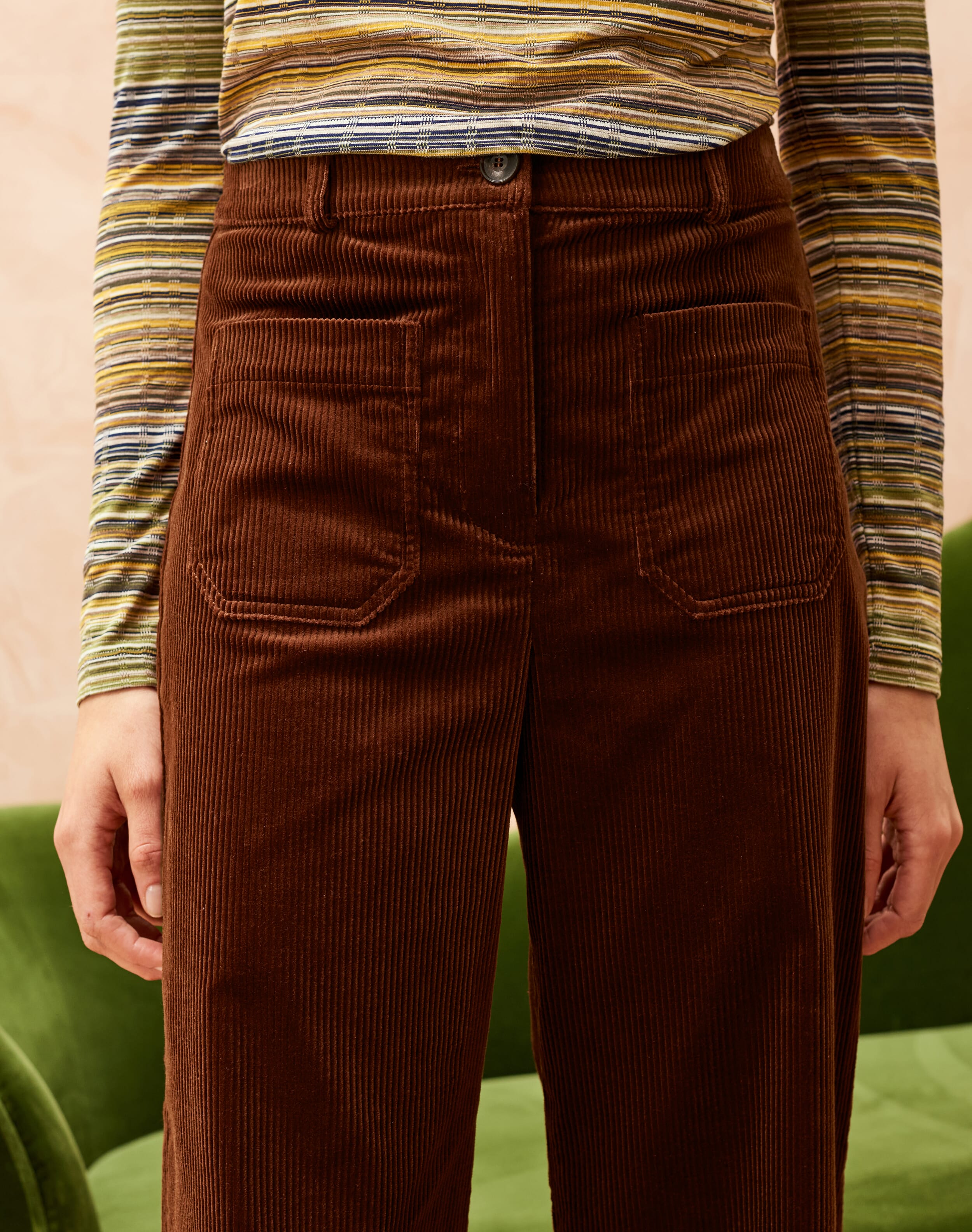 Corduroy Wide Leg Trousers in Conker | Womenswear | Brora