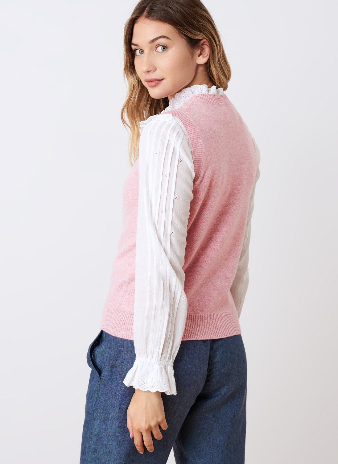Rose Cashmere Tank | Women's Scottish Cashmere Tanks | Brora