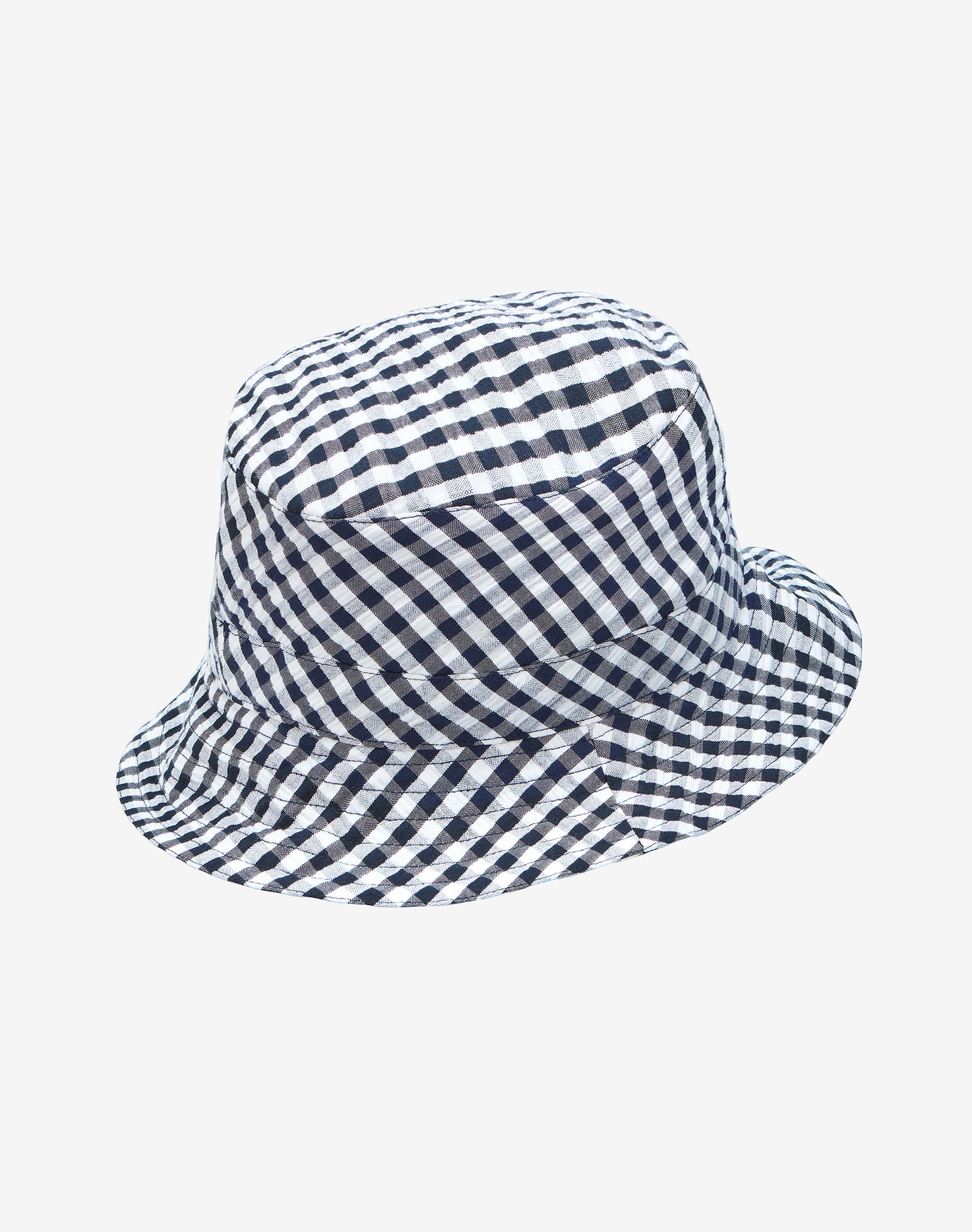 Navy Cotton Gingham Bucket Hat | Accessories | Brora Fashion