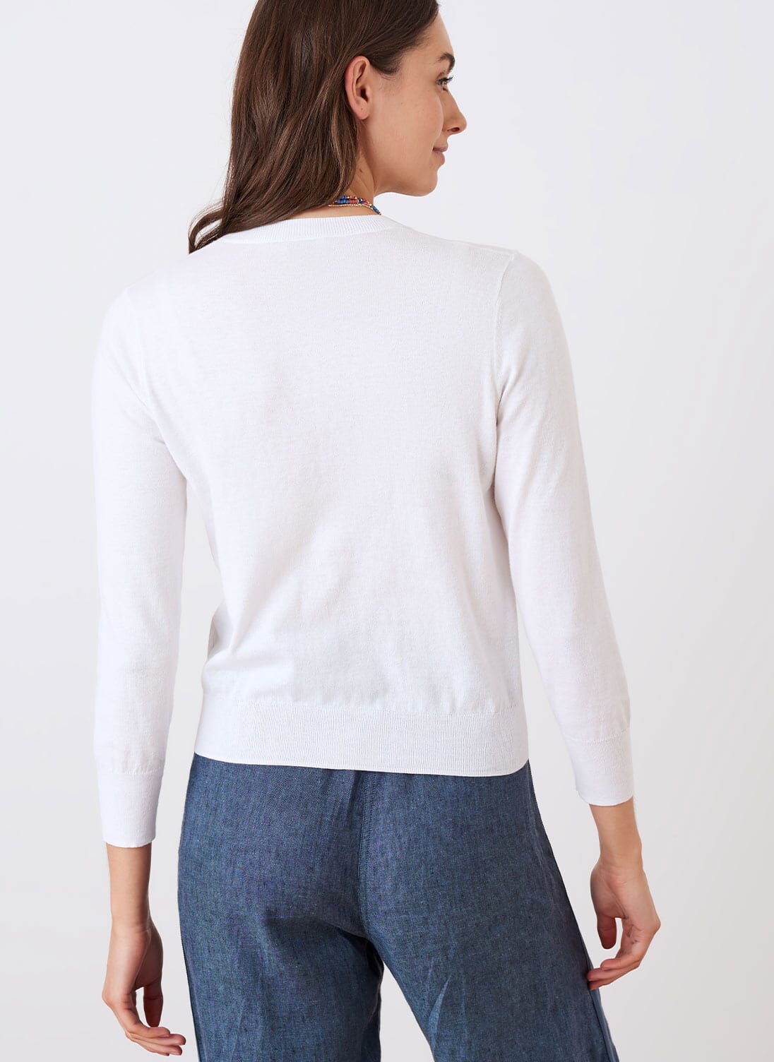 White Cotton Knit Cardigan | Women's Cotton Cardigans | Brora