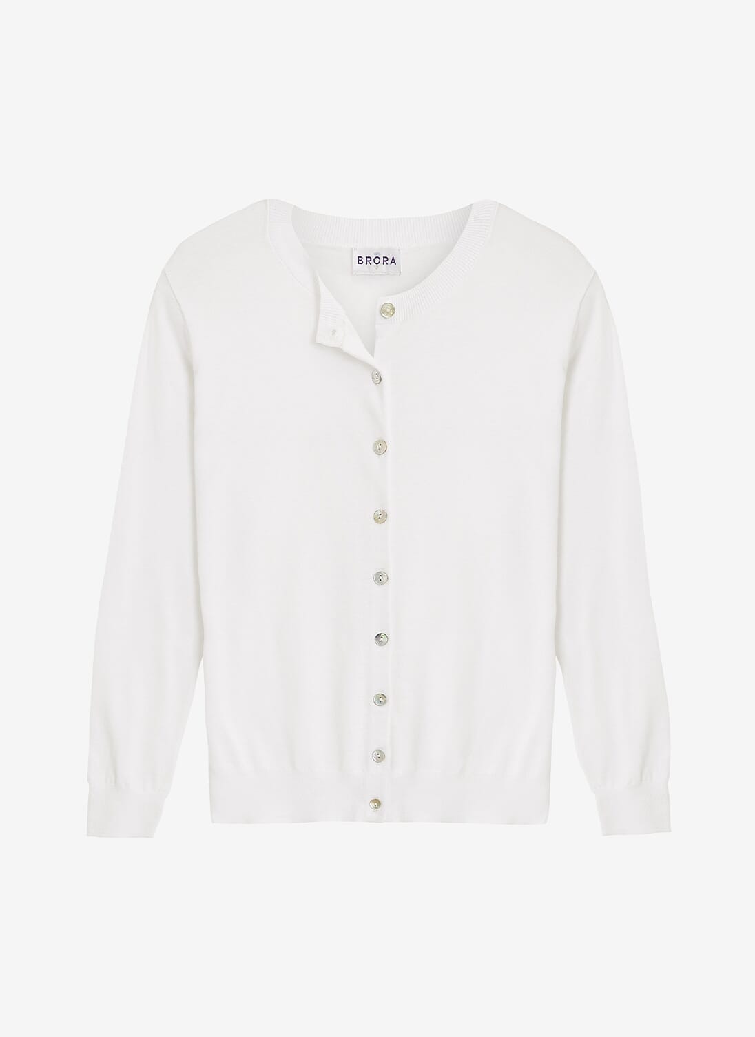 White Cotton Knit Cardigan | Women's Cotton Cardigans | Brora