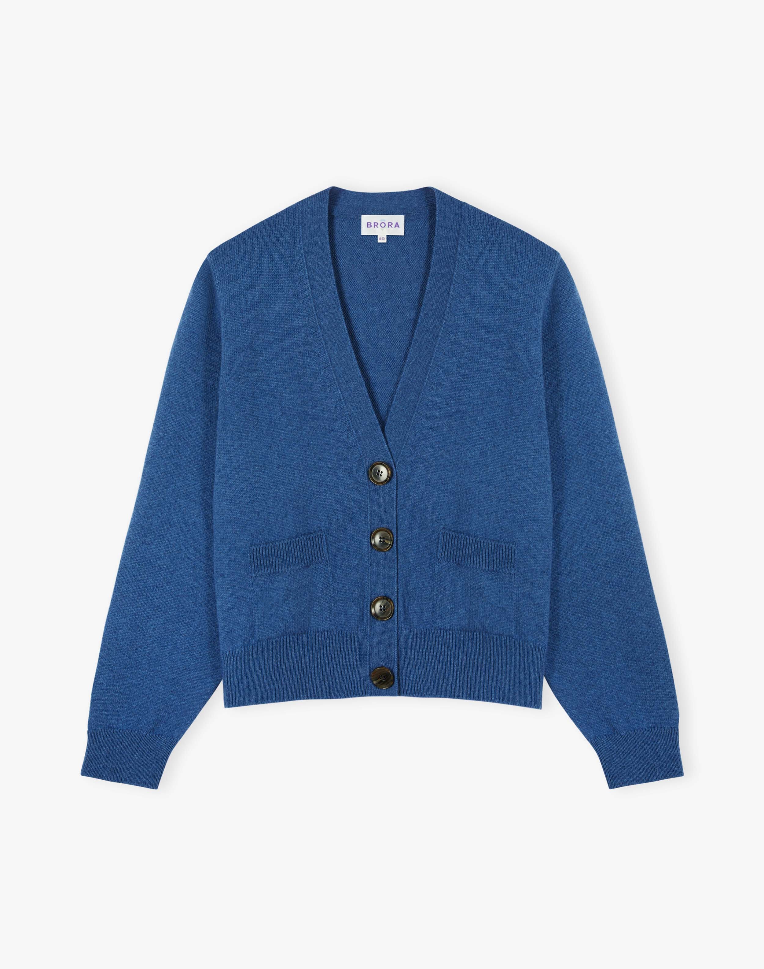 Blue Lambswool Pocket Cardigan | Women's Cardigans | Brora Sale