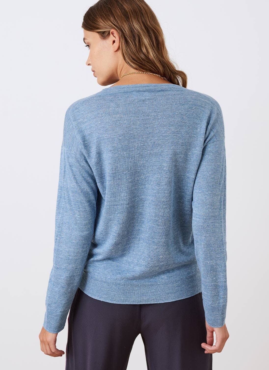 Cornflower Linen Knit Jumper | Sustainable Linen Knits | Brora