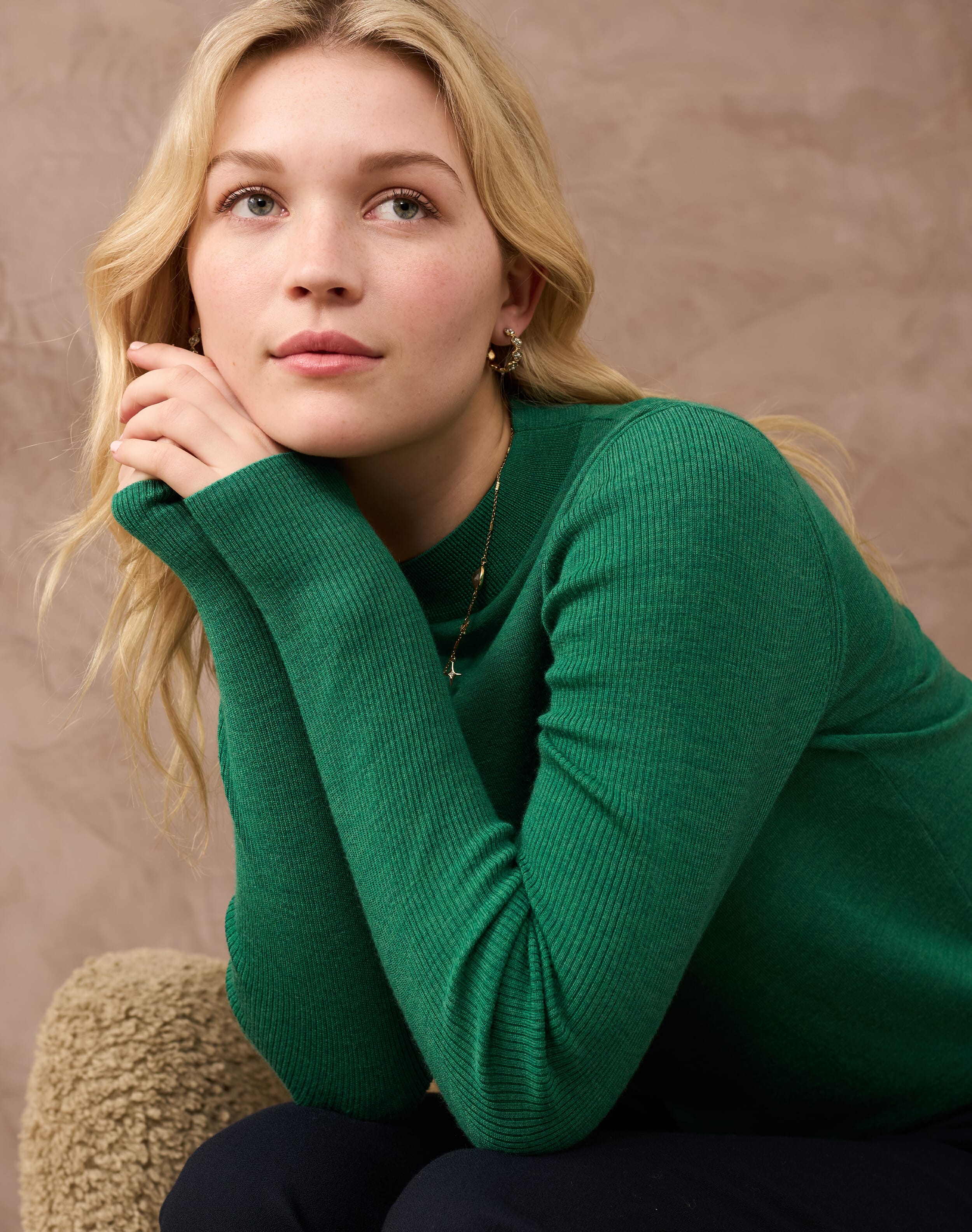 Green Merino Turtle Neck Jumper | Women's Knitwear | Brora Sale