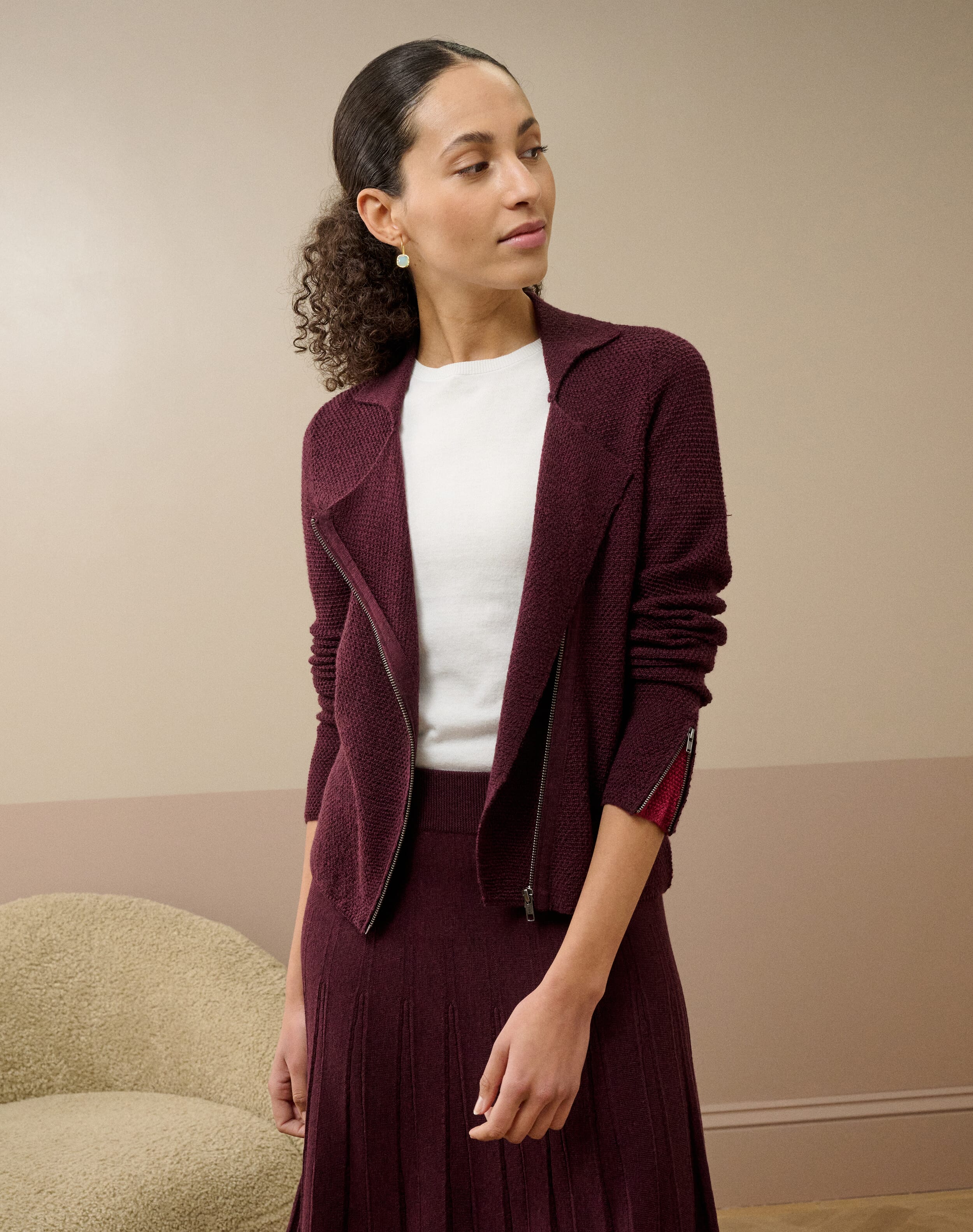 Cotton Knit Classic T-Shirt in White | Womenswear | Brora