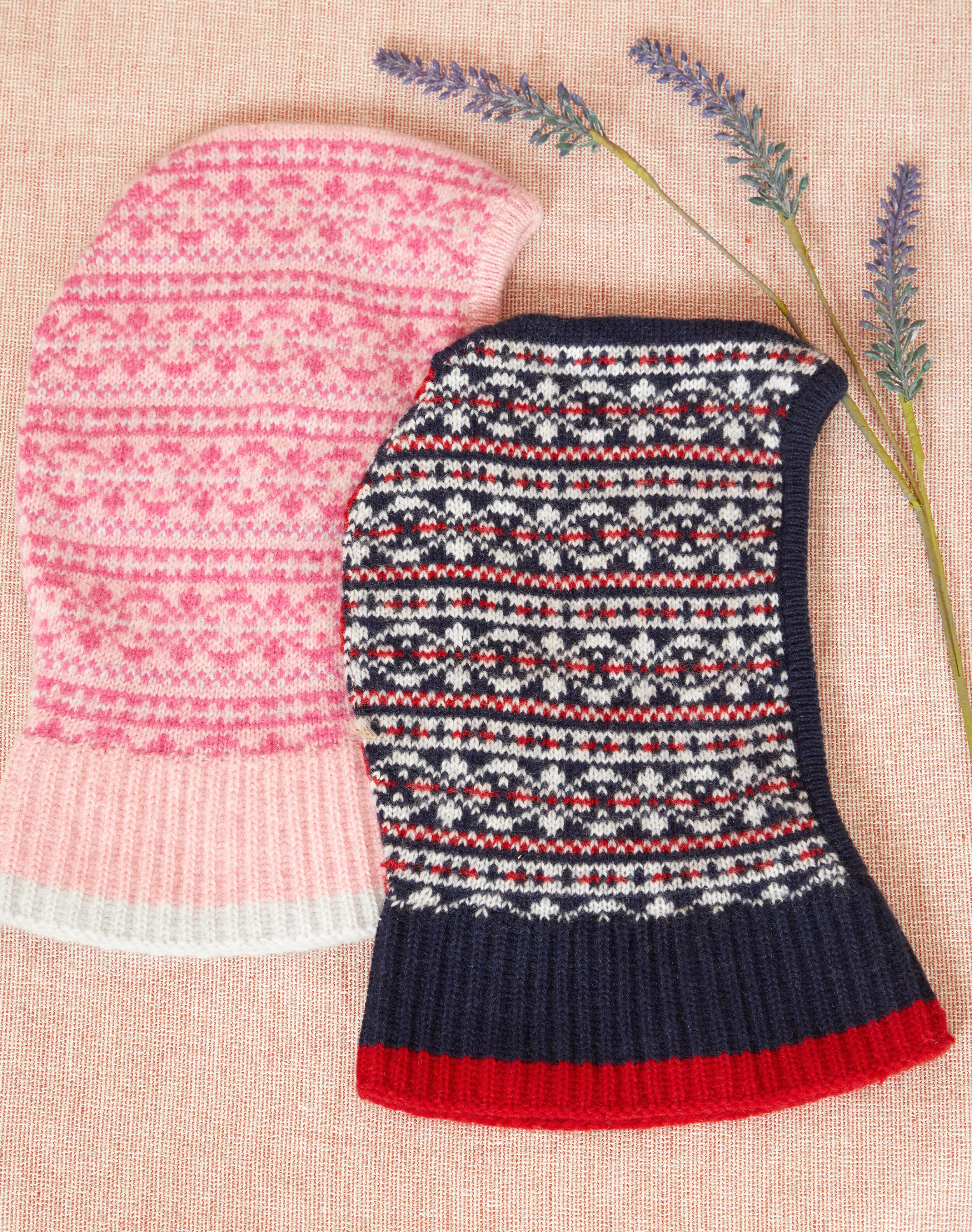 Navy Cashmere Fair Isle Balaclava | Children's Cashmere | Brora