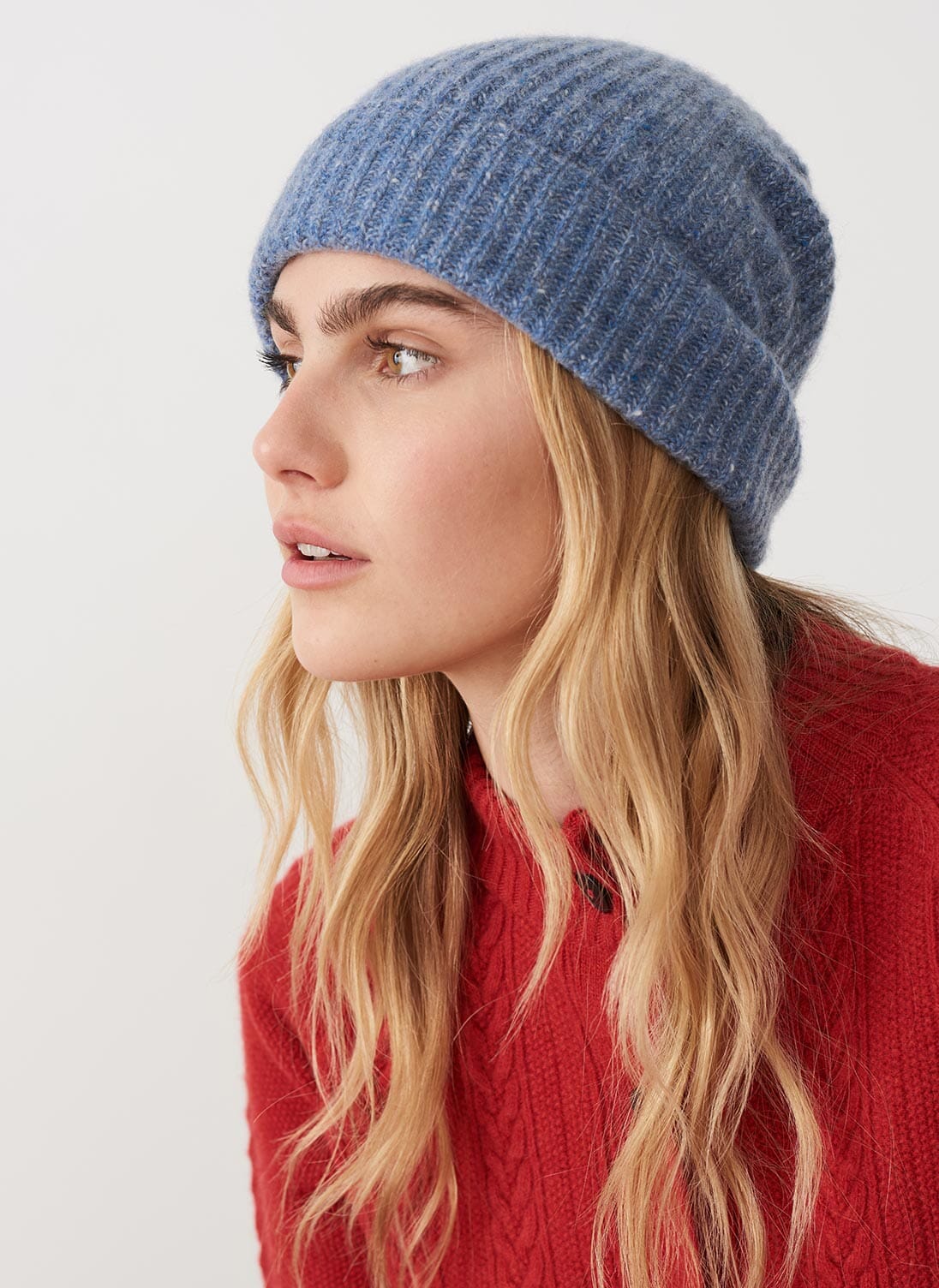 Delft Cashmere Donegal Ribbed Hat | Cashmere Hats | Brora
