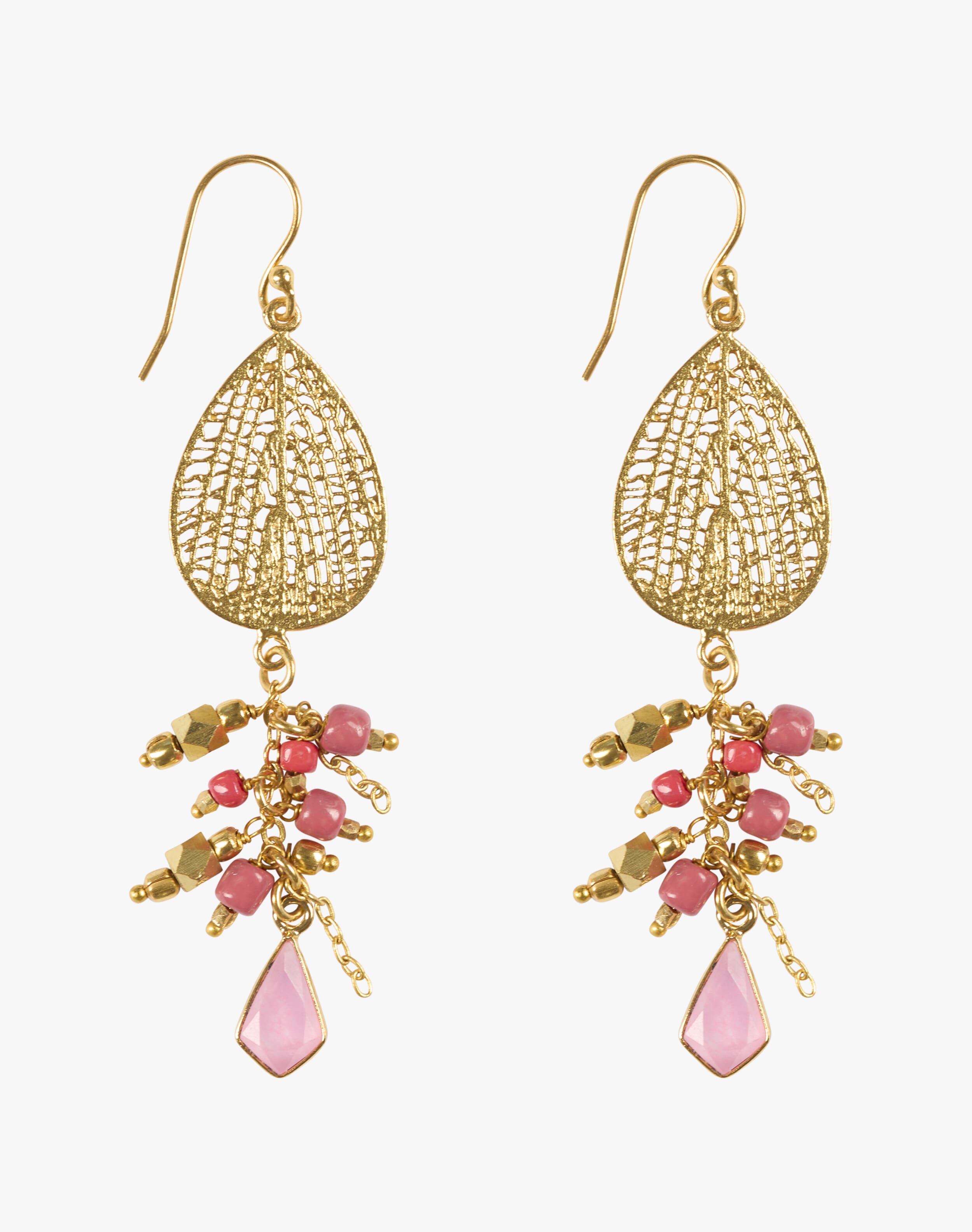 Gold & Petal Cluster Bead Earrings | Women's Accessories | Brora