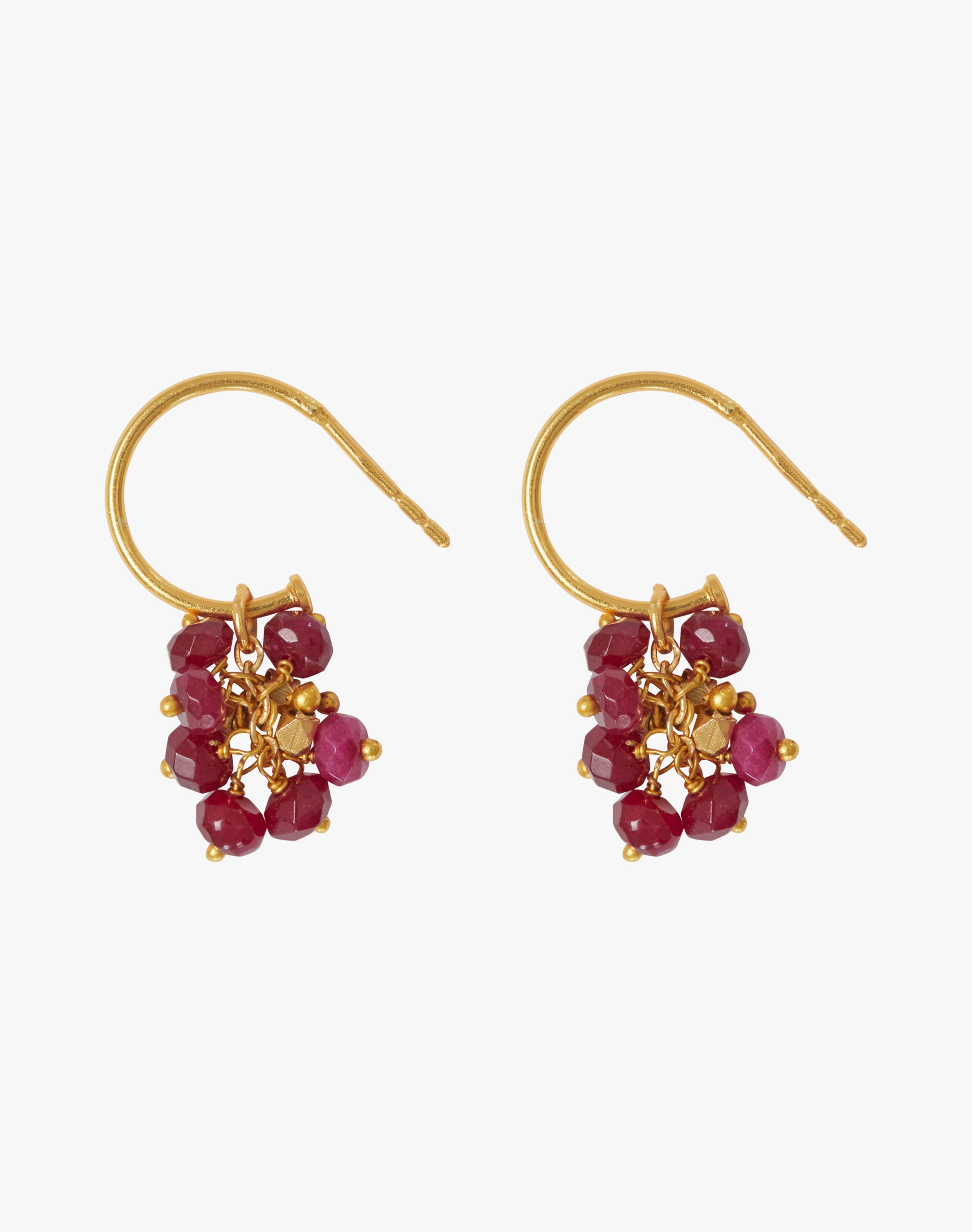 Gold & Berry Cluster Bead Earrings | Accessories | Brora Fashion