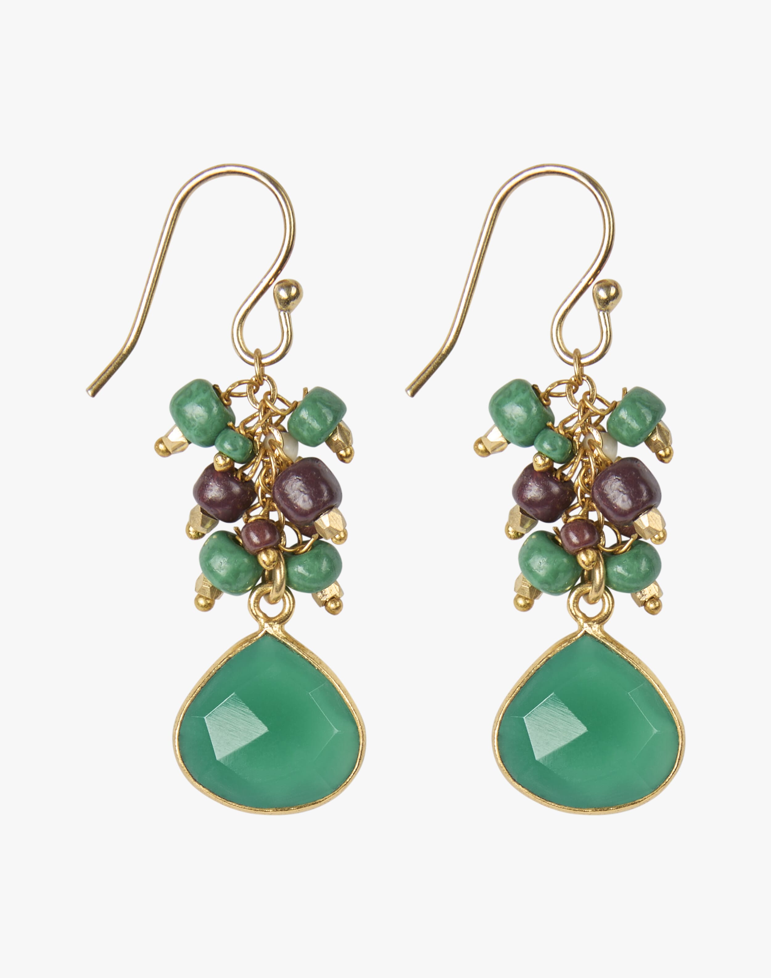 Cluster Beads Agate Pendant Earrings | Brora Clearance