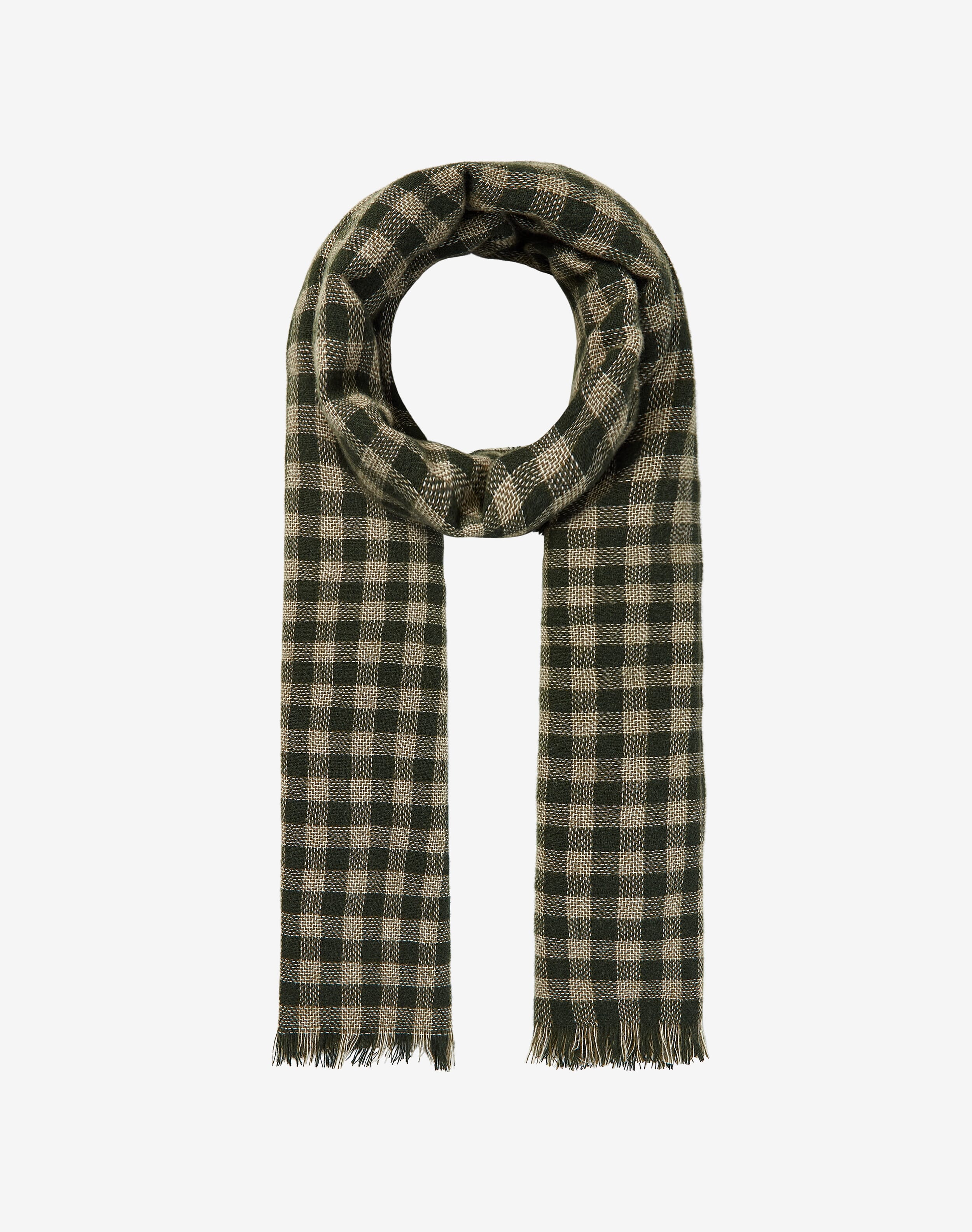 Green Cashmere Gingham Scarf | Accessories | Brora Fashion