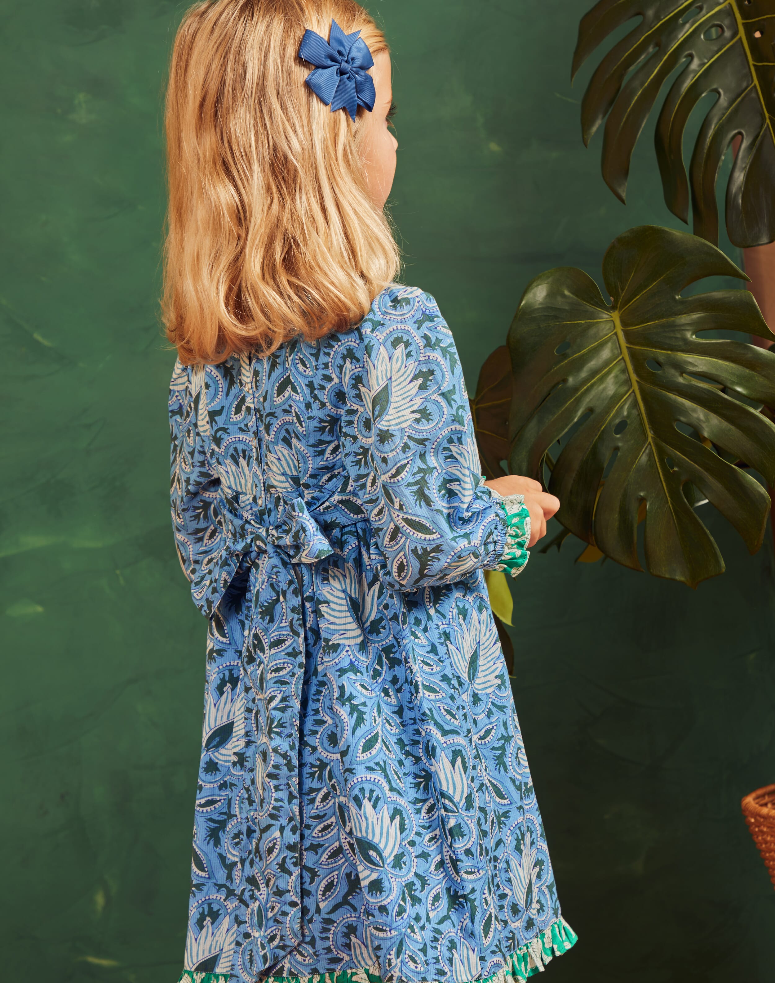 Liberty Print Silk Peter Pan Blouse in Aqua Meadow | Shirts | Brora