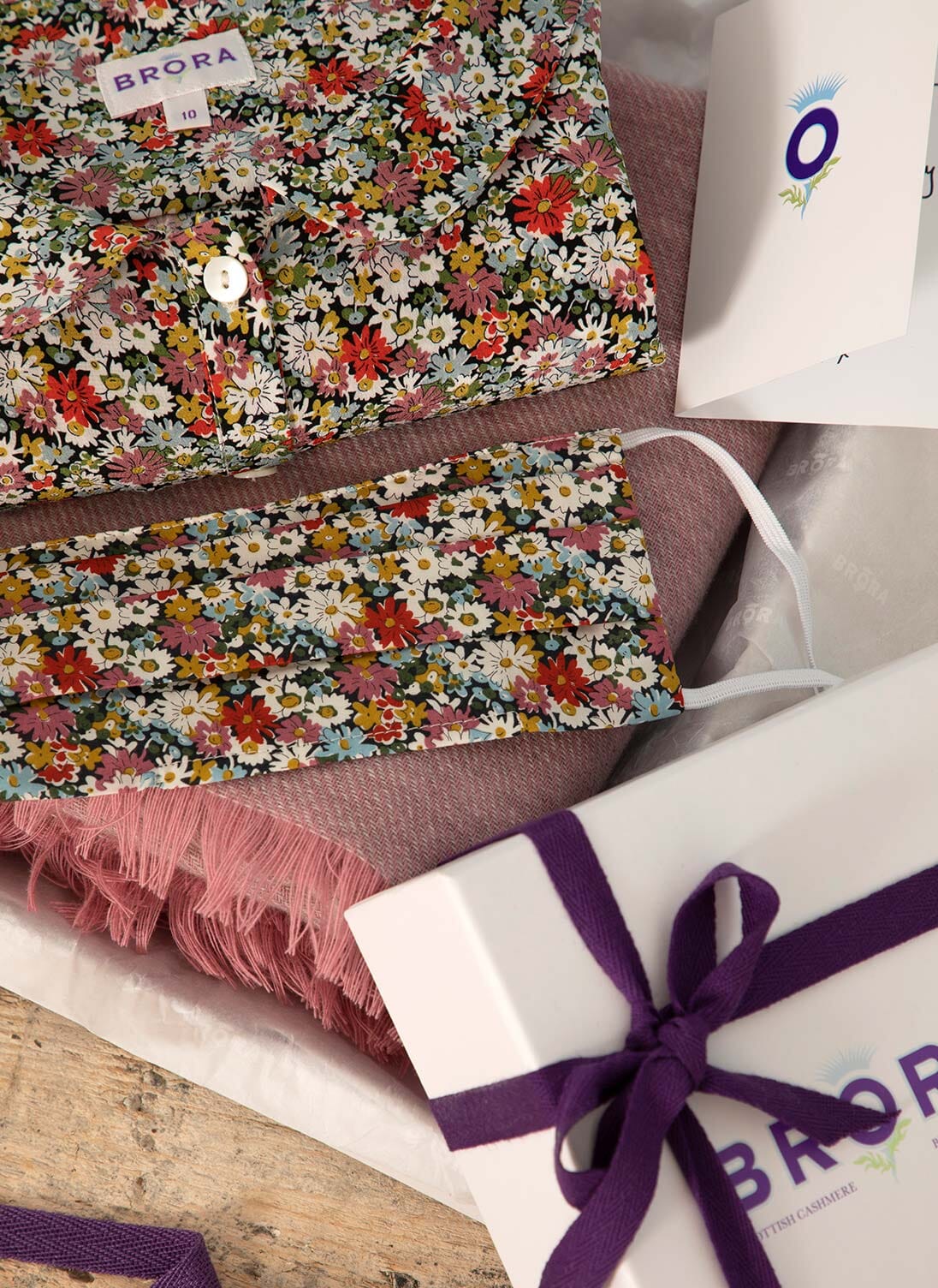 Liberty Print Face Masks in Autumn Meadow | Brora UK