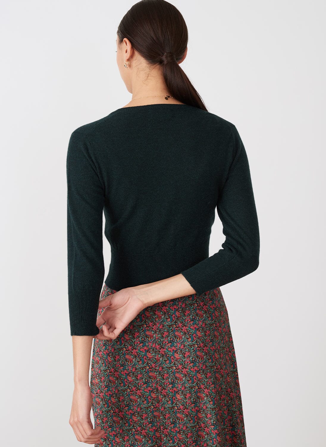 Pine Cashmere Cropped Cardigan | Women's Cardigans | Brora