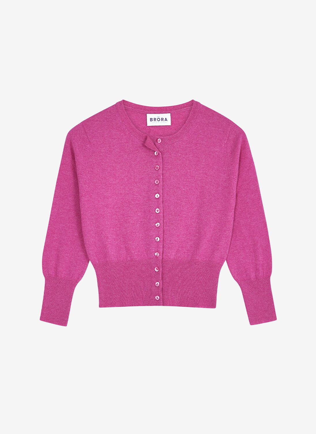 Fuchsia Cashmere Cropped Cardigan | Women's Cardigans | Brora