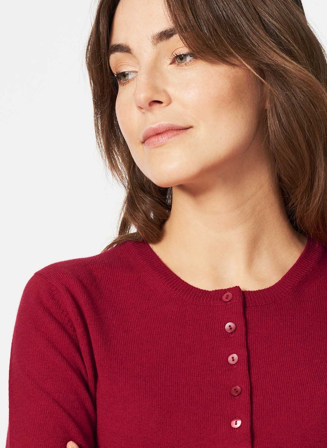 Chilli Cashmere Cropped Cardigan | Women's Knitwear | Brora