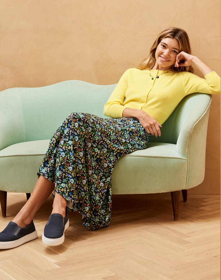 Cashmere Cropped Cardigan in Sherbert | Women's Knitwear | Brora