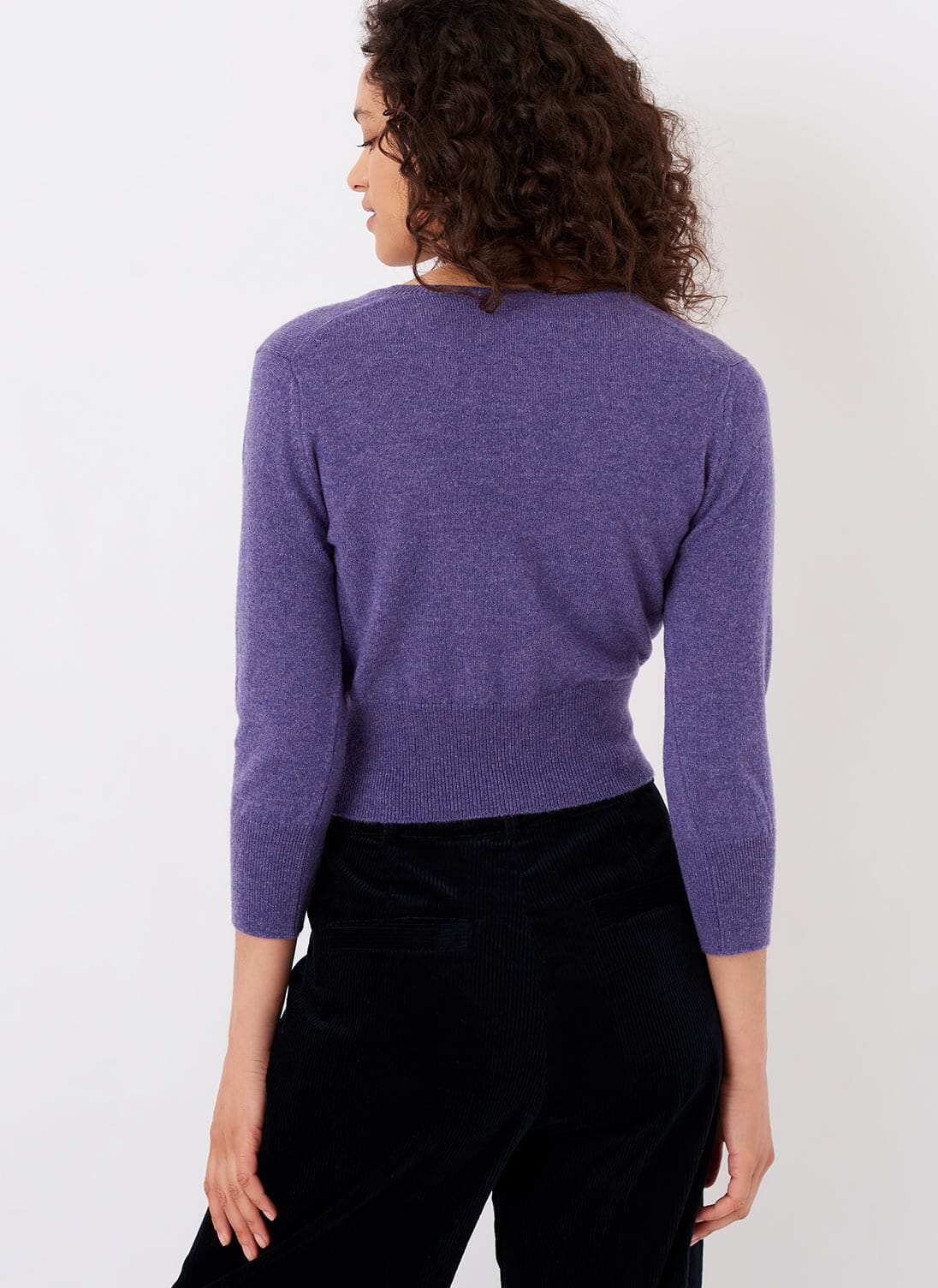 Violet Cashmere Cropped Cardigan | Women's Cardigans | Brora