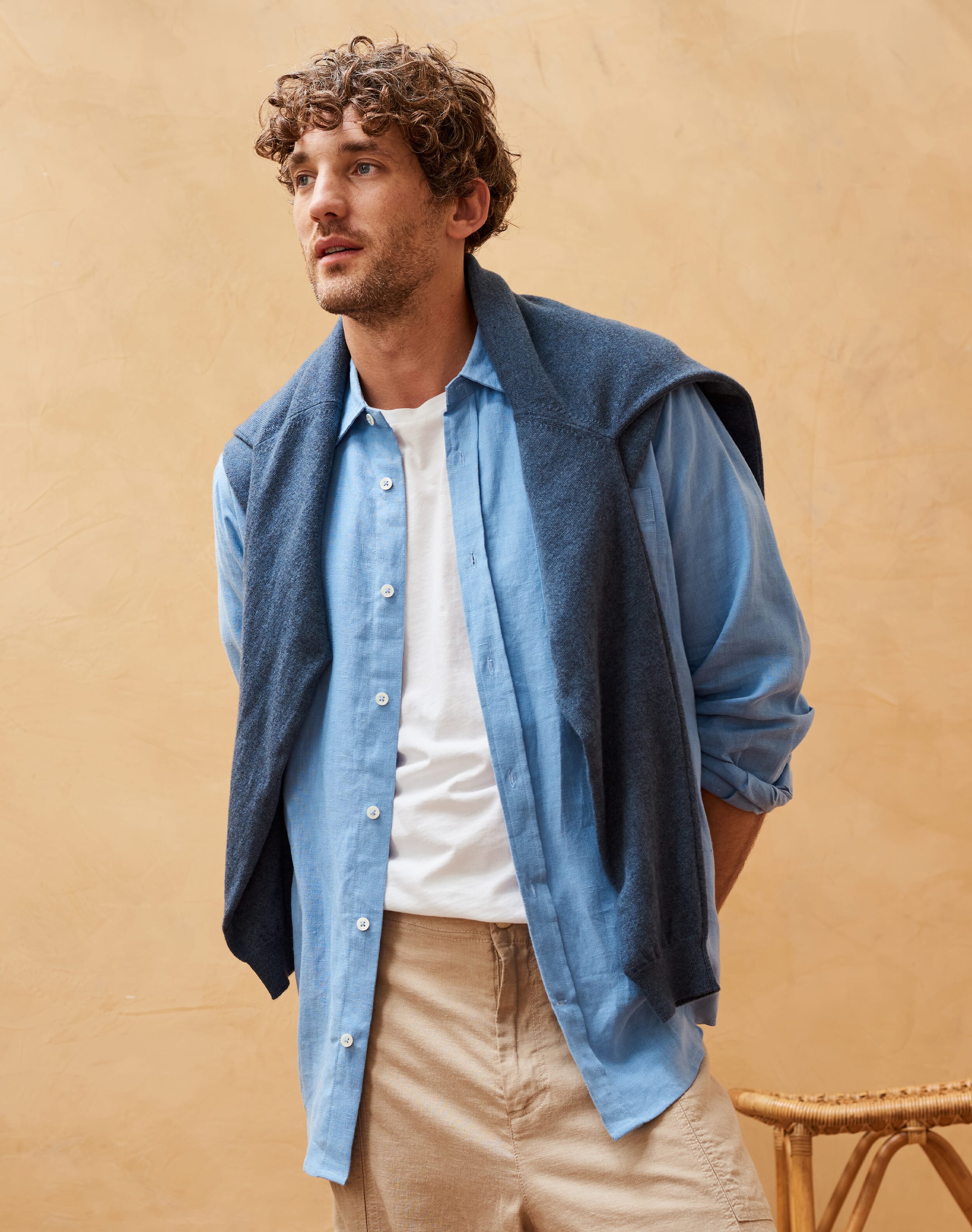 Sky Blue Linen Shirt | Men's Linen Shirts | Brora Online
