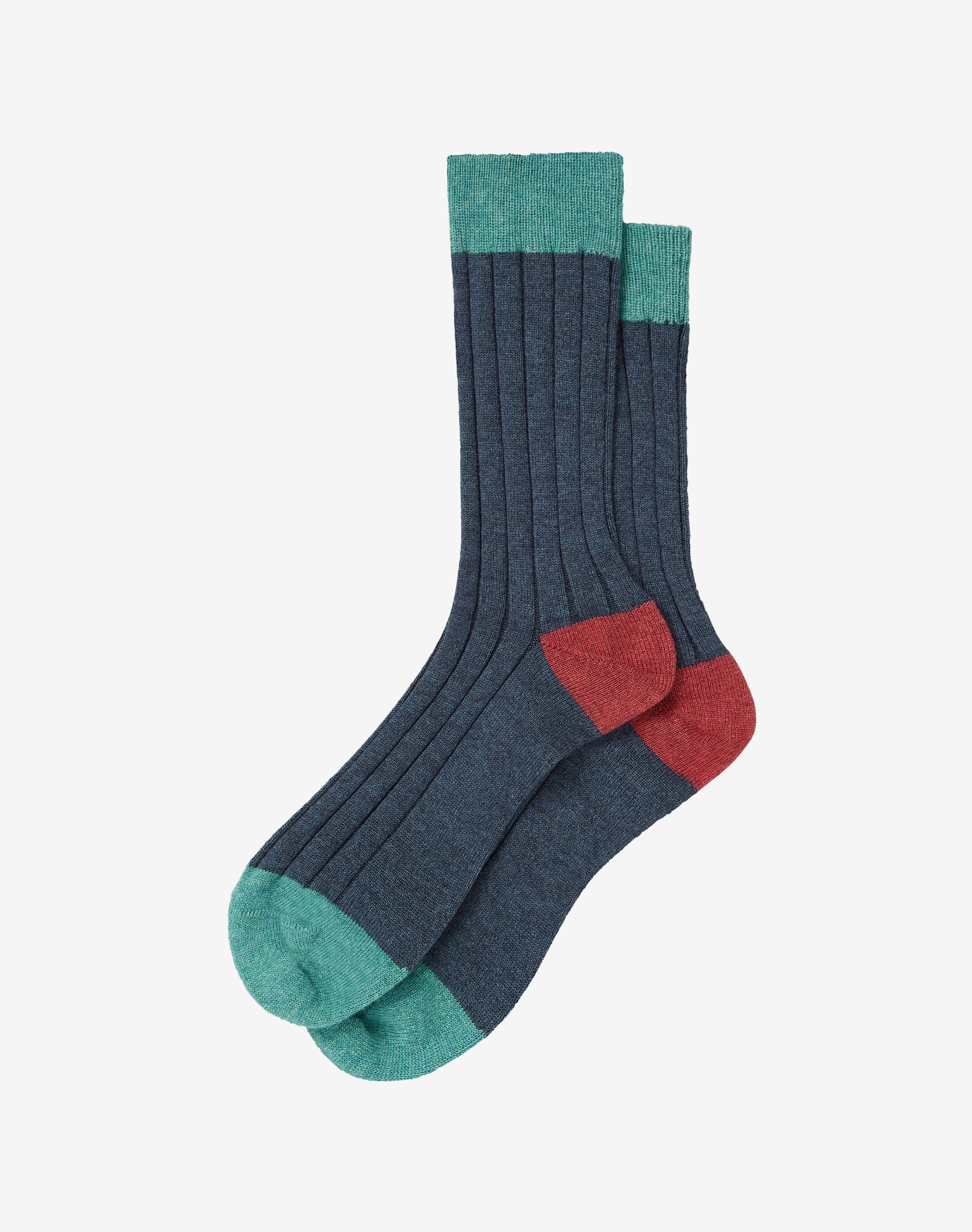 Men's Cashmere Patch Socks in Indigo | Accessories | Brora
