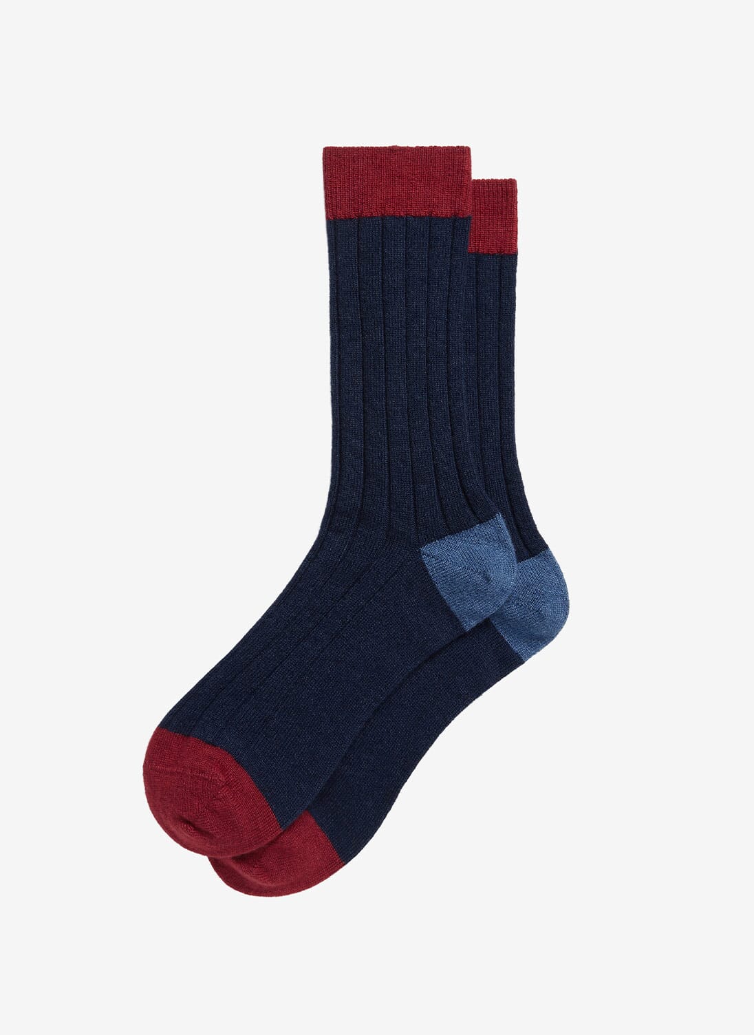 French Navy Cashmere Patch Socks | Men's Accessories | Brora