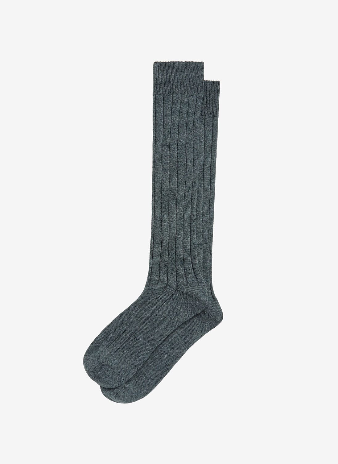 Verdigris Cashmere Long Socks | Men's Accessories | Brora