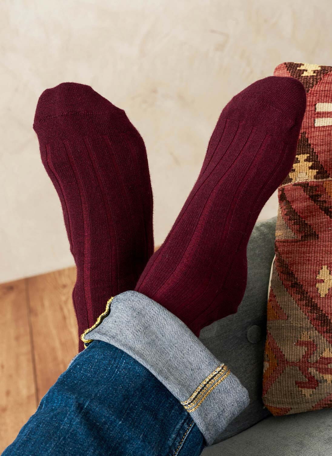 Berry Cashmere Long Socks | Men's Accessories | Brora