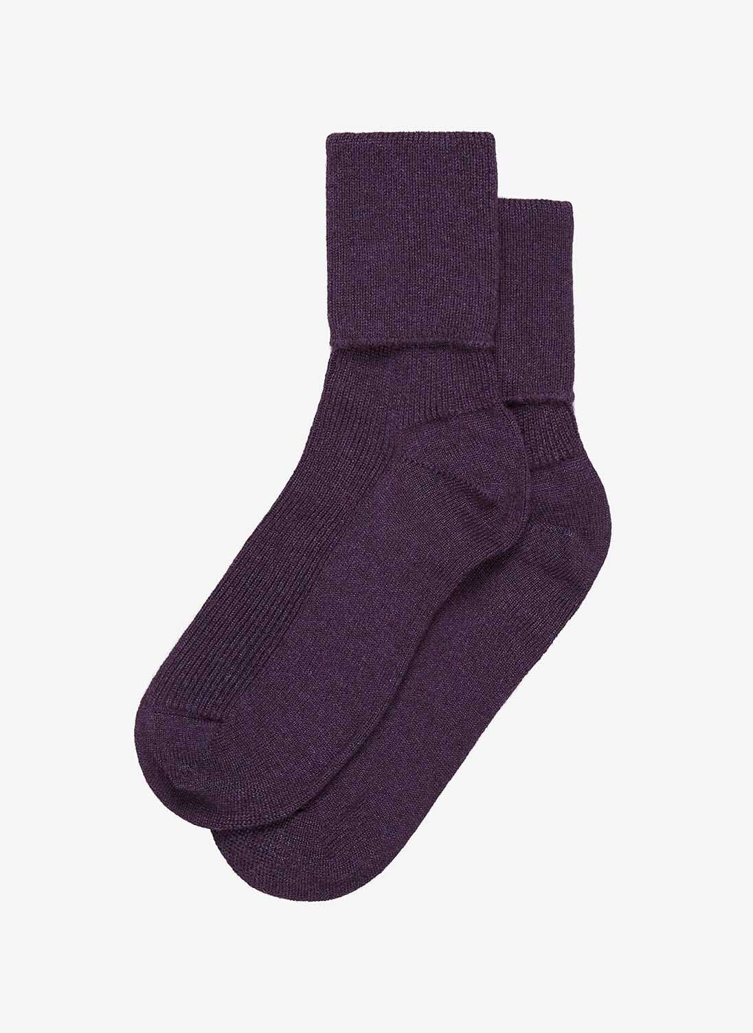 Plum Cashmere Socks | Women's Cashmere Socks | Brora UK