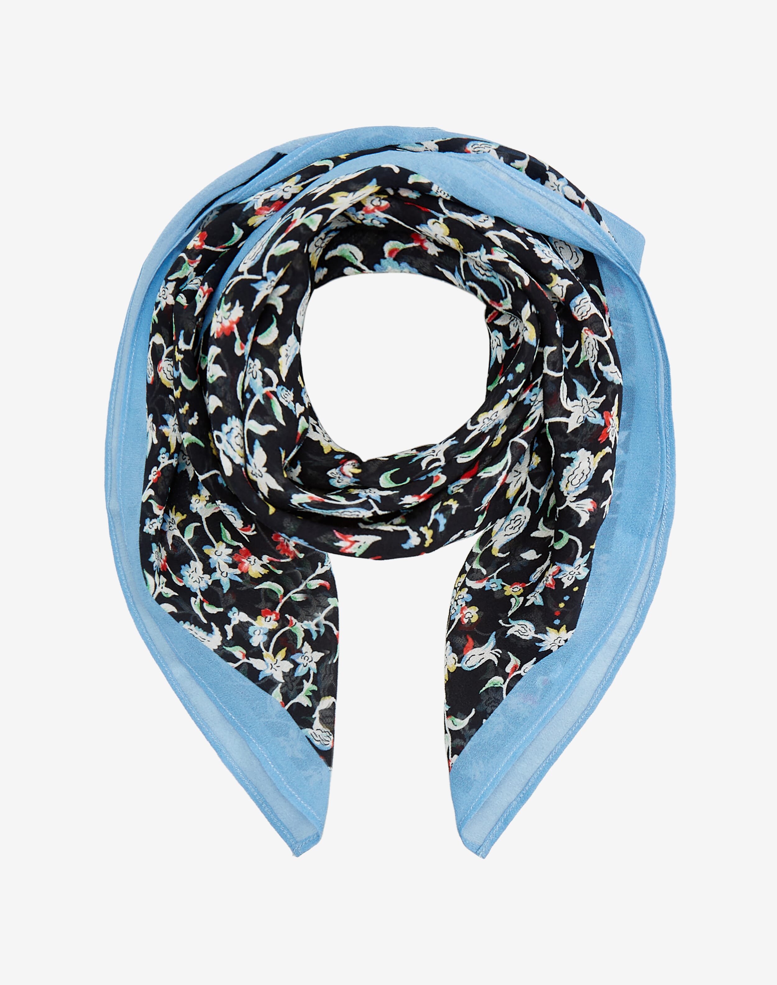 Black Floral Silk Scarf | Accessories | Brora Fashion