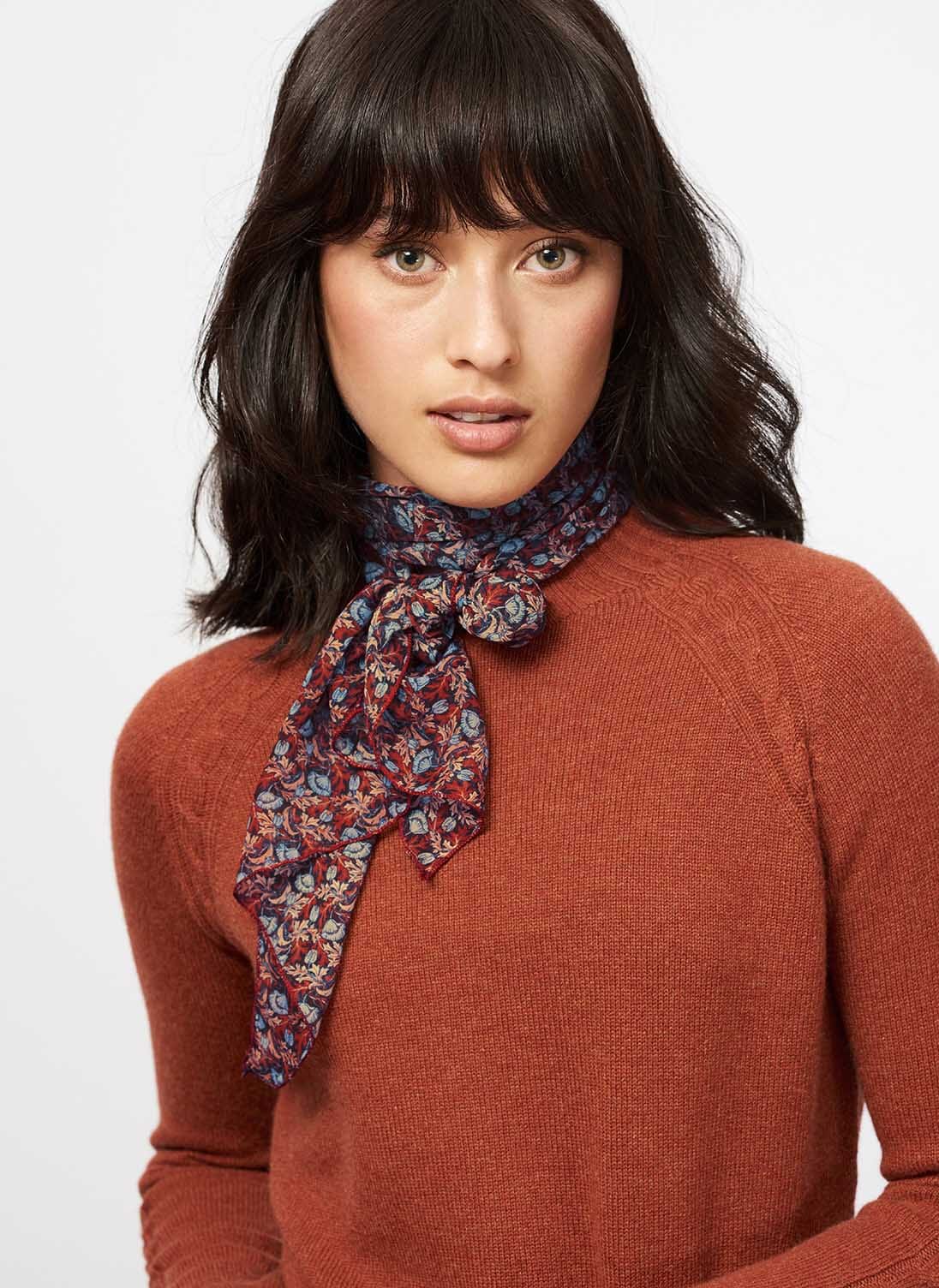 Mist Poppy Liberty Silk Chiffon Scarf | Brora
