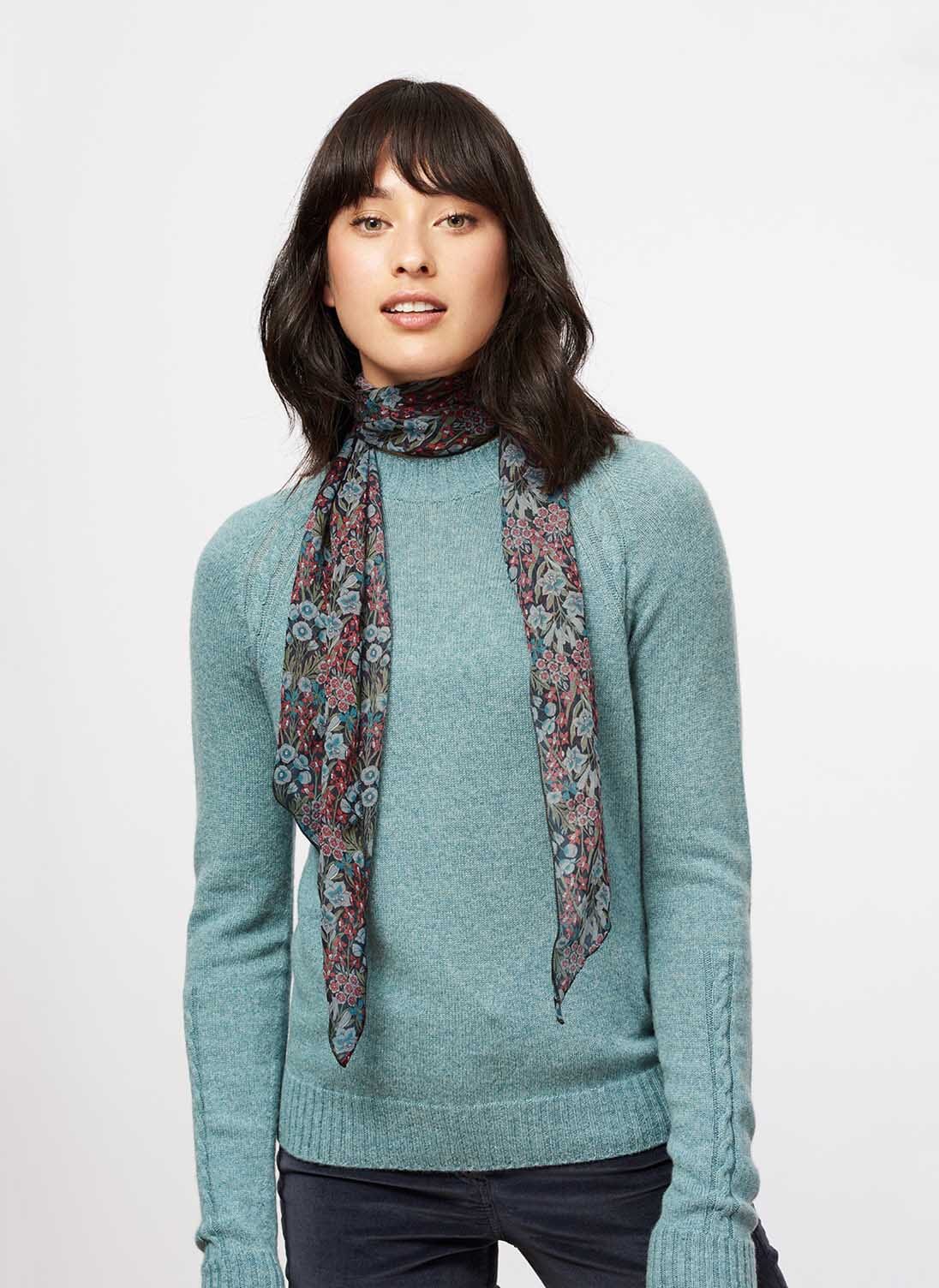 Botanical Garden Liberty Silk Chiffon Scarf | Brora