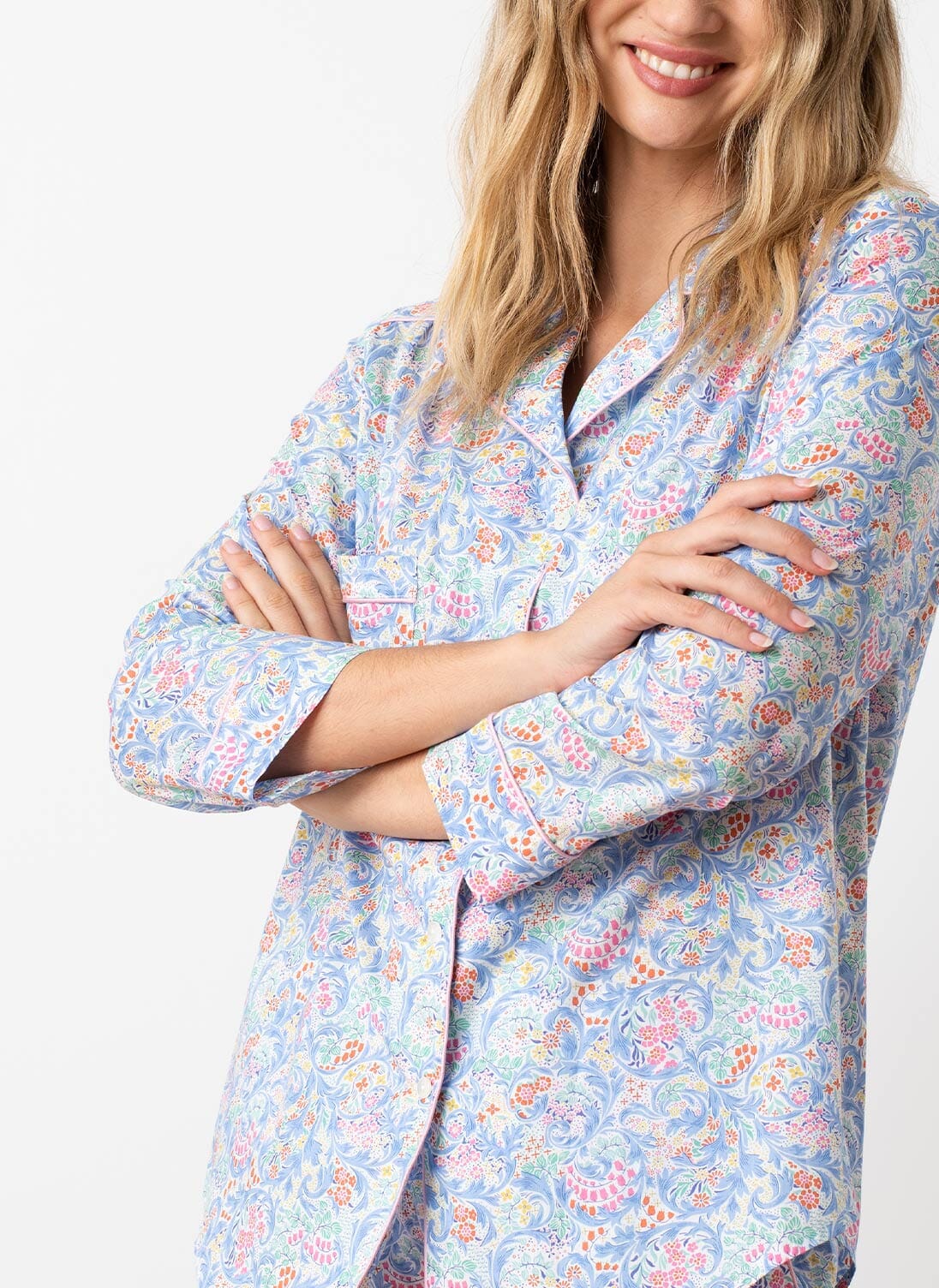 Women's Iris Garden Organic Cotton Liberty Print Pyjamas | Brora