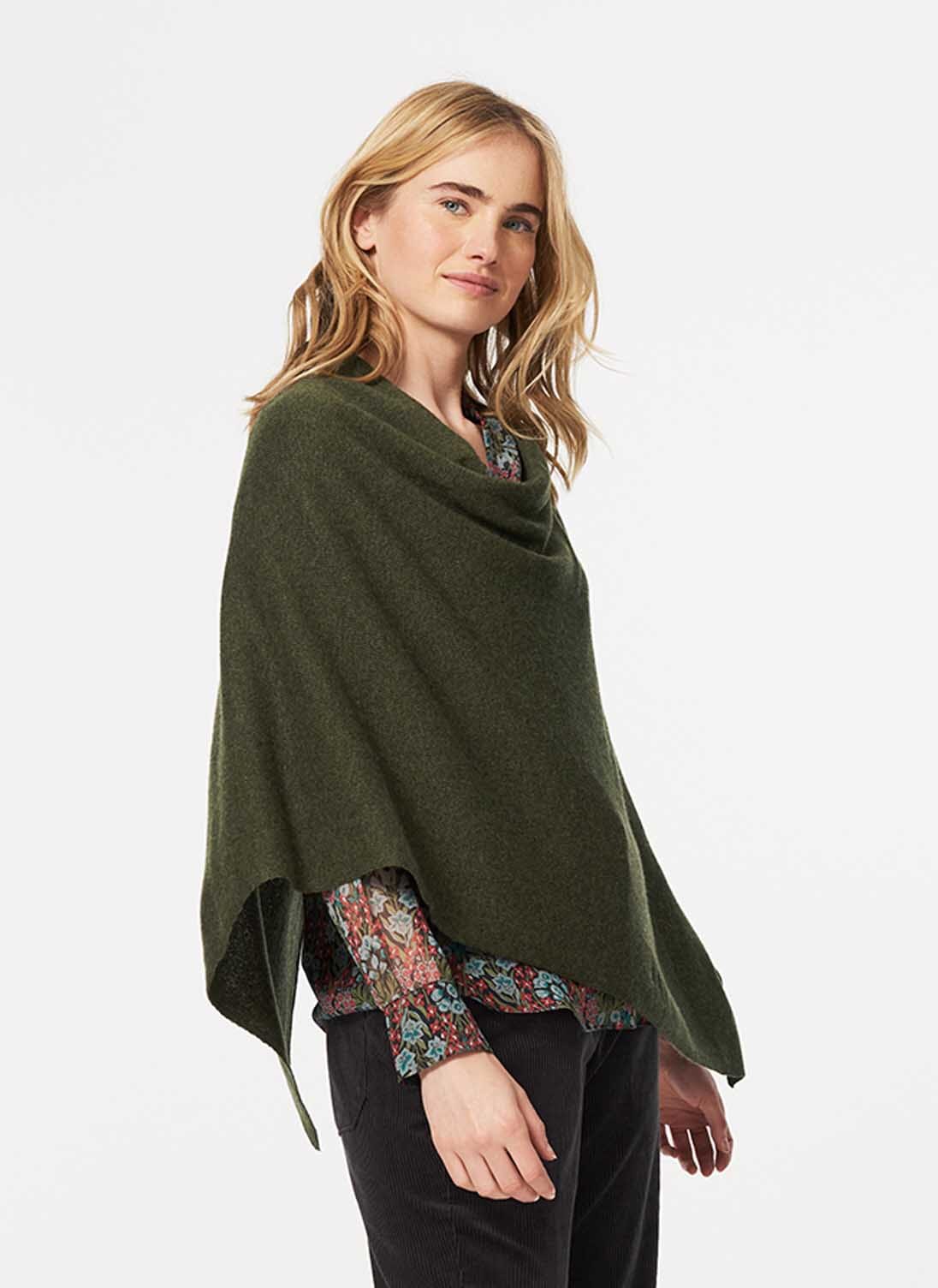 Sorrel Cashmere Gauzy Knit Poncho | Ponchos & Capes | Brora