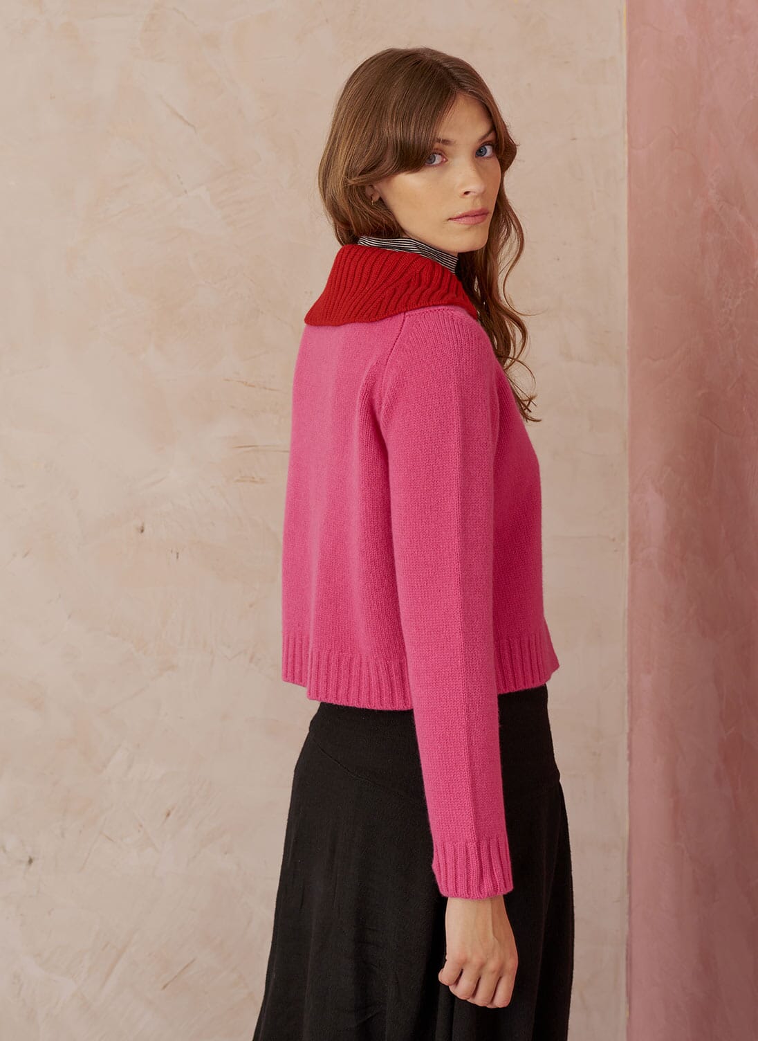 Wool & Cashmere Collared Cardigan | Brora x Rachel Bakewell