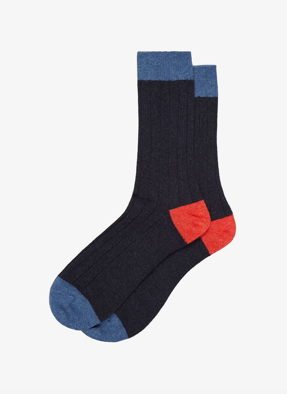 Men's Cashmere Patch Socks in Midnight | Men's Socks | Brora UK