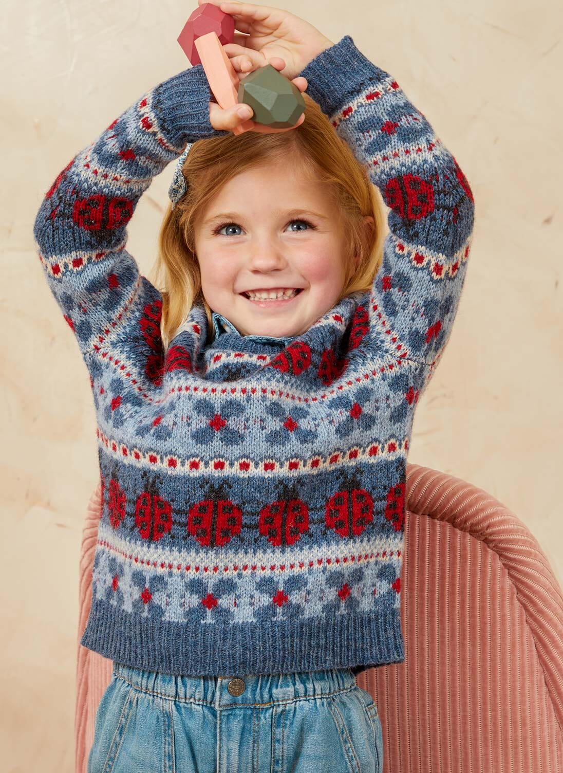 Denim Wool Ladybird Jumper | Children's Knitwear | Brora
