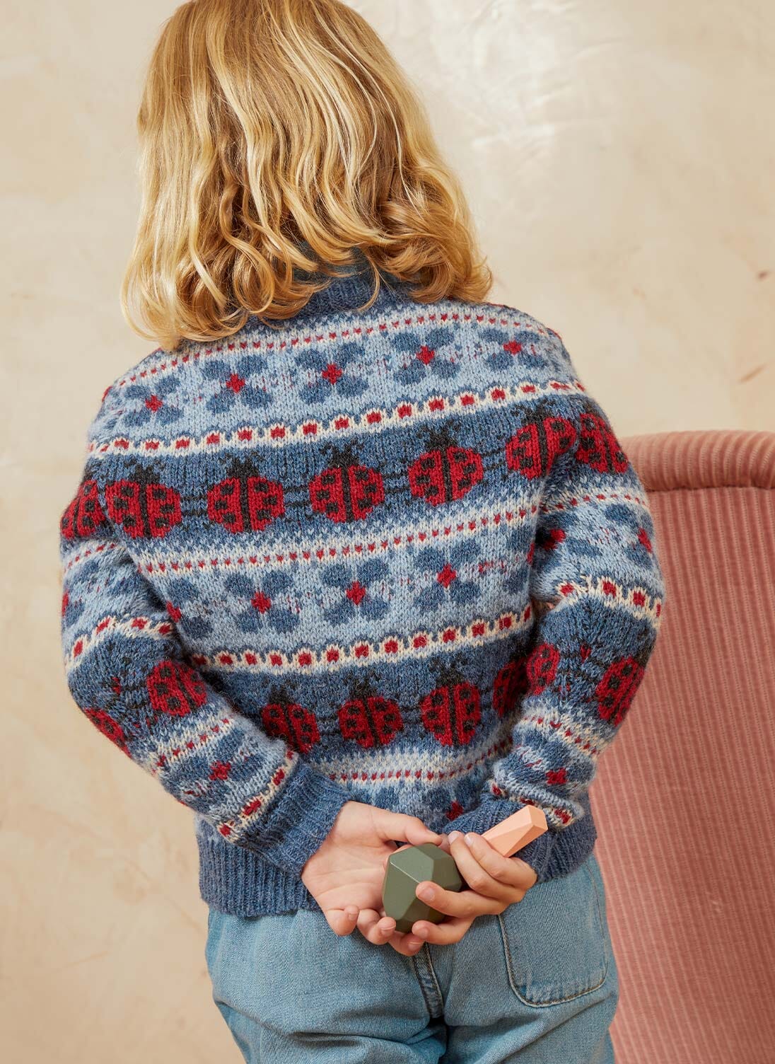 Denim Wool Ladybird Jumper | Children's Knitwear | Brora
