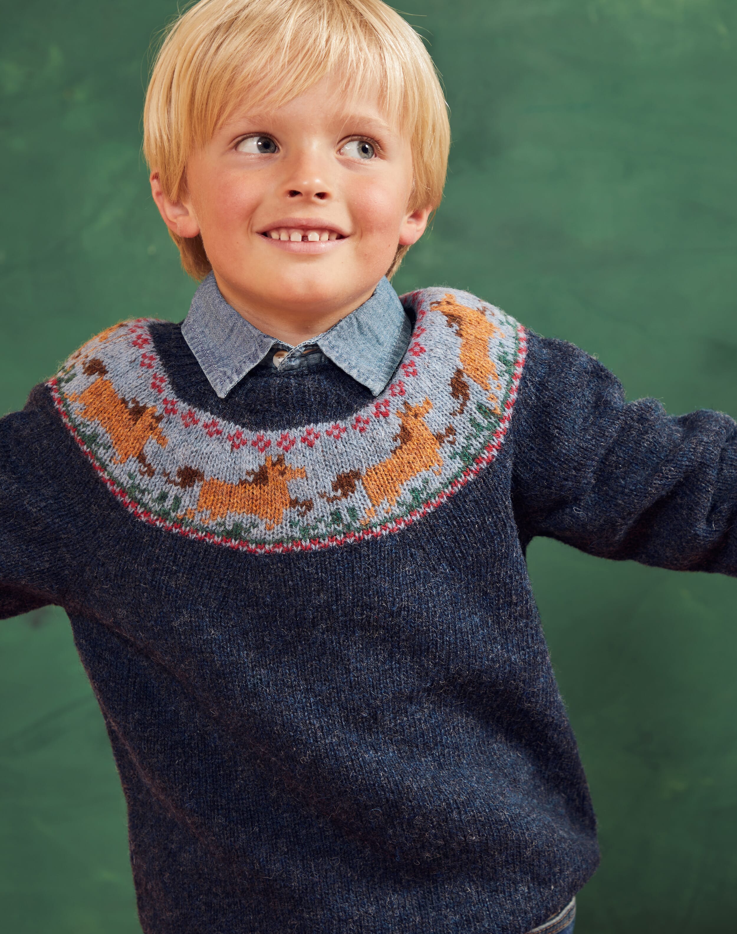 Blue Wool Pony Jumper | Children's Jumpers | Brora Fashion