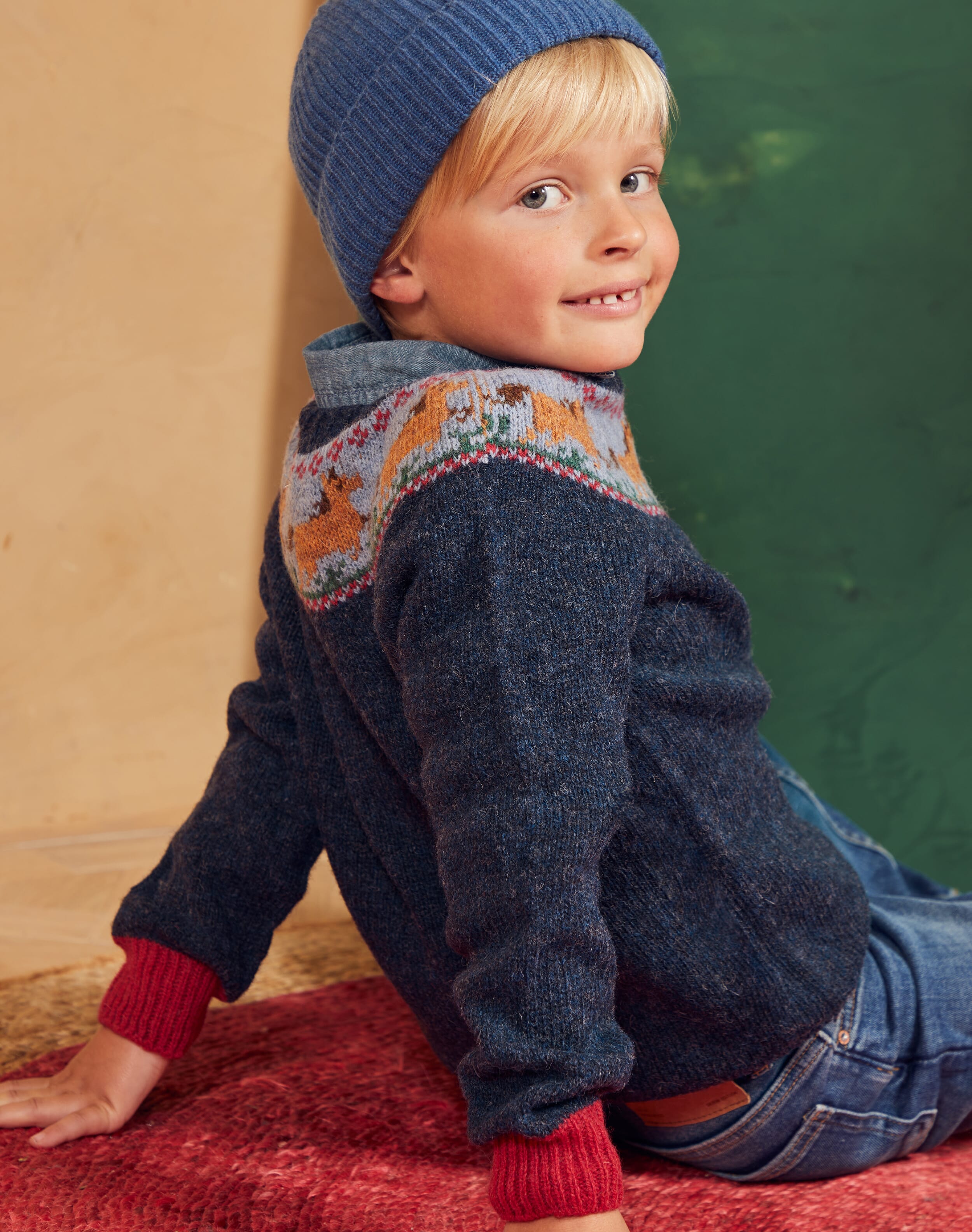 Blue Wool Pony Jumper | Children's Jumpers | Brora Fashion