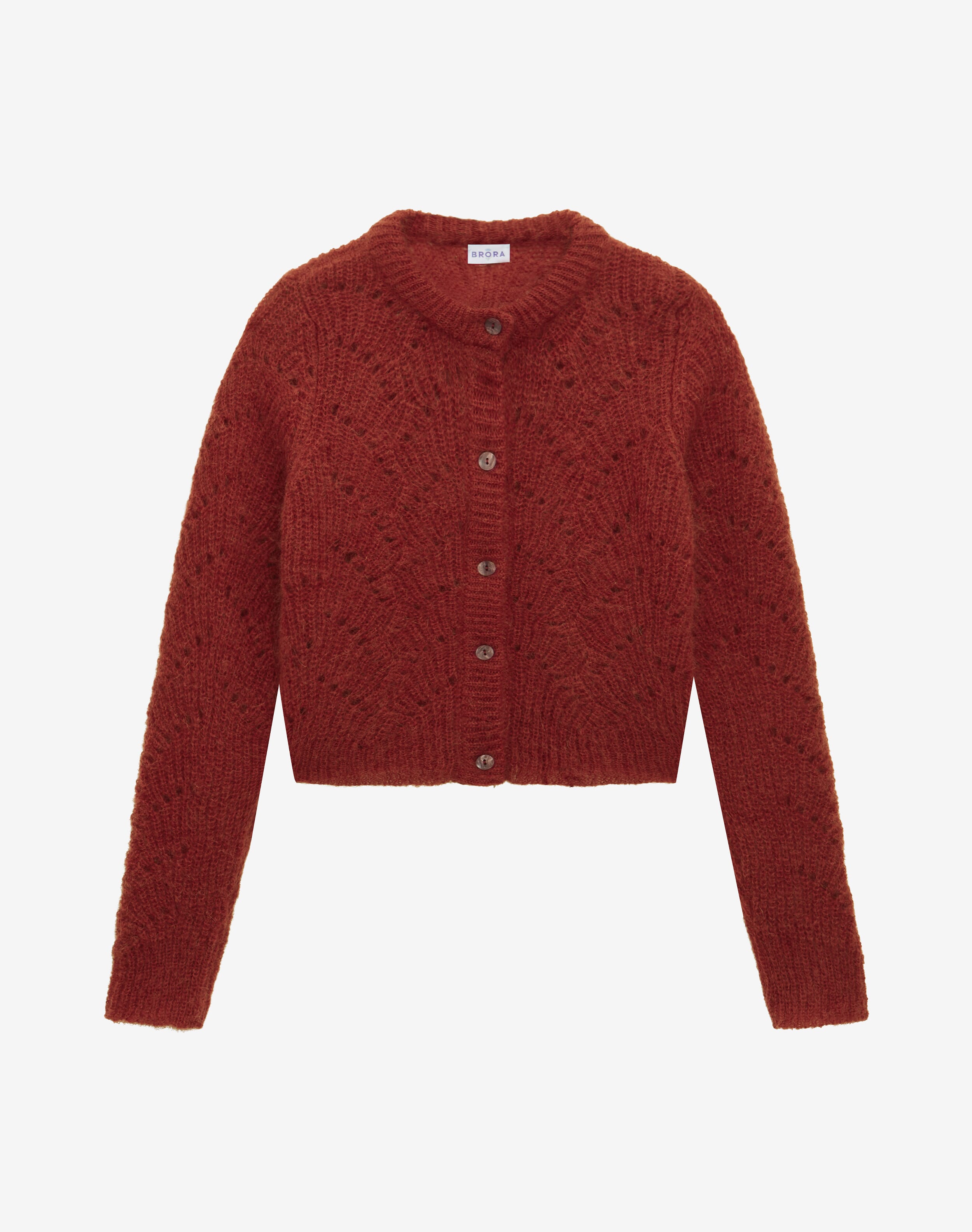Red Mohair Lace Cardigan | Women's Cardigans | Brora Fashion