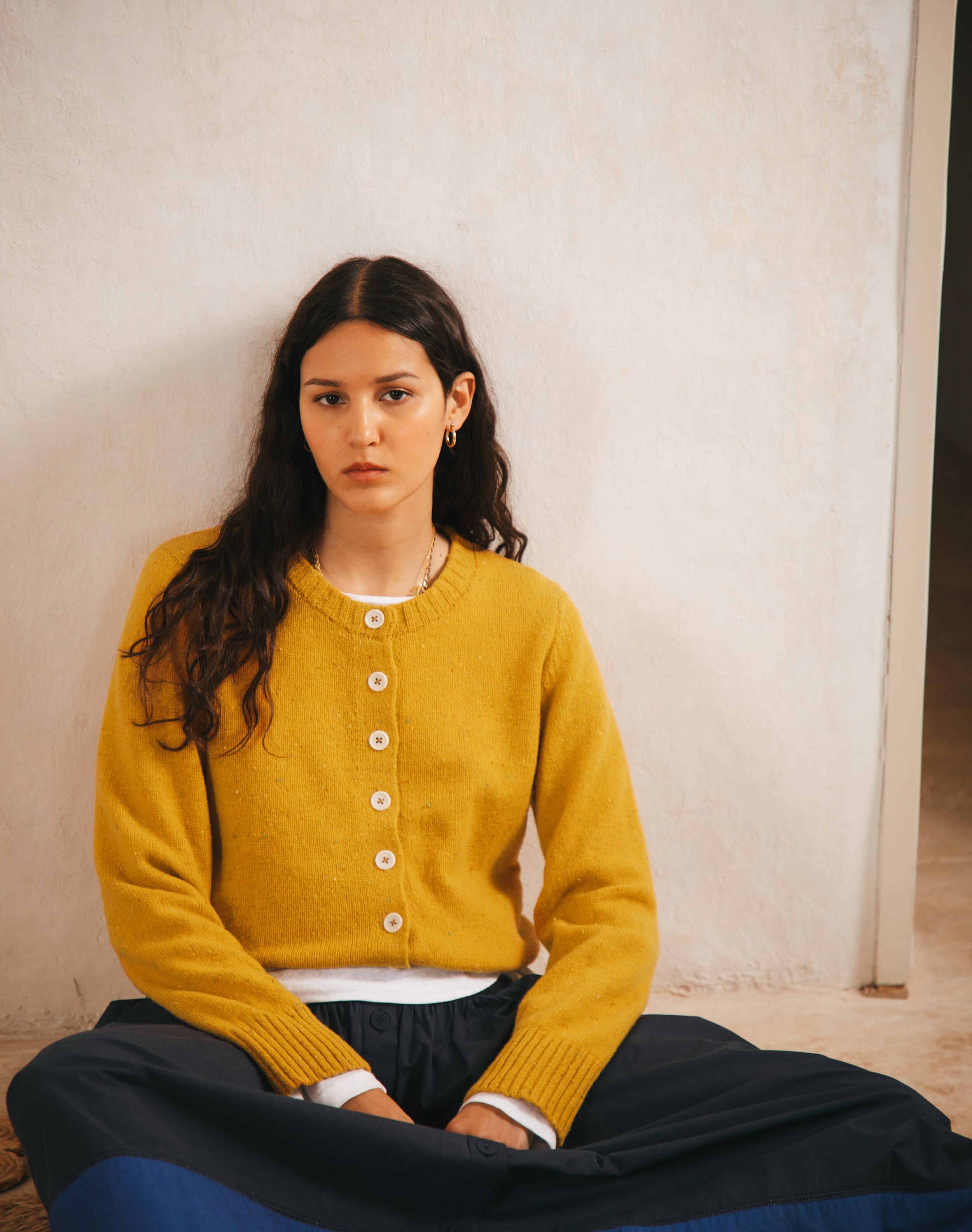 Wool Donegal Cardigan in Canary | Womenswear | Brora Knitwear