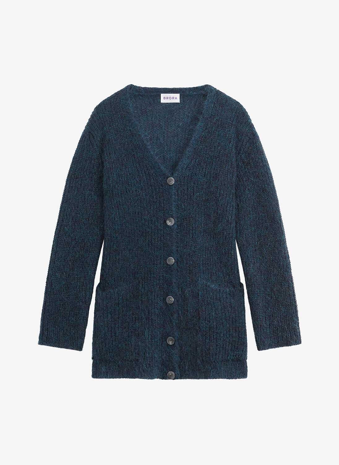 Diesel Mohair Ribbed Cardigan | Women's Mohair Cardigans | Brora
