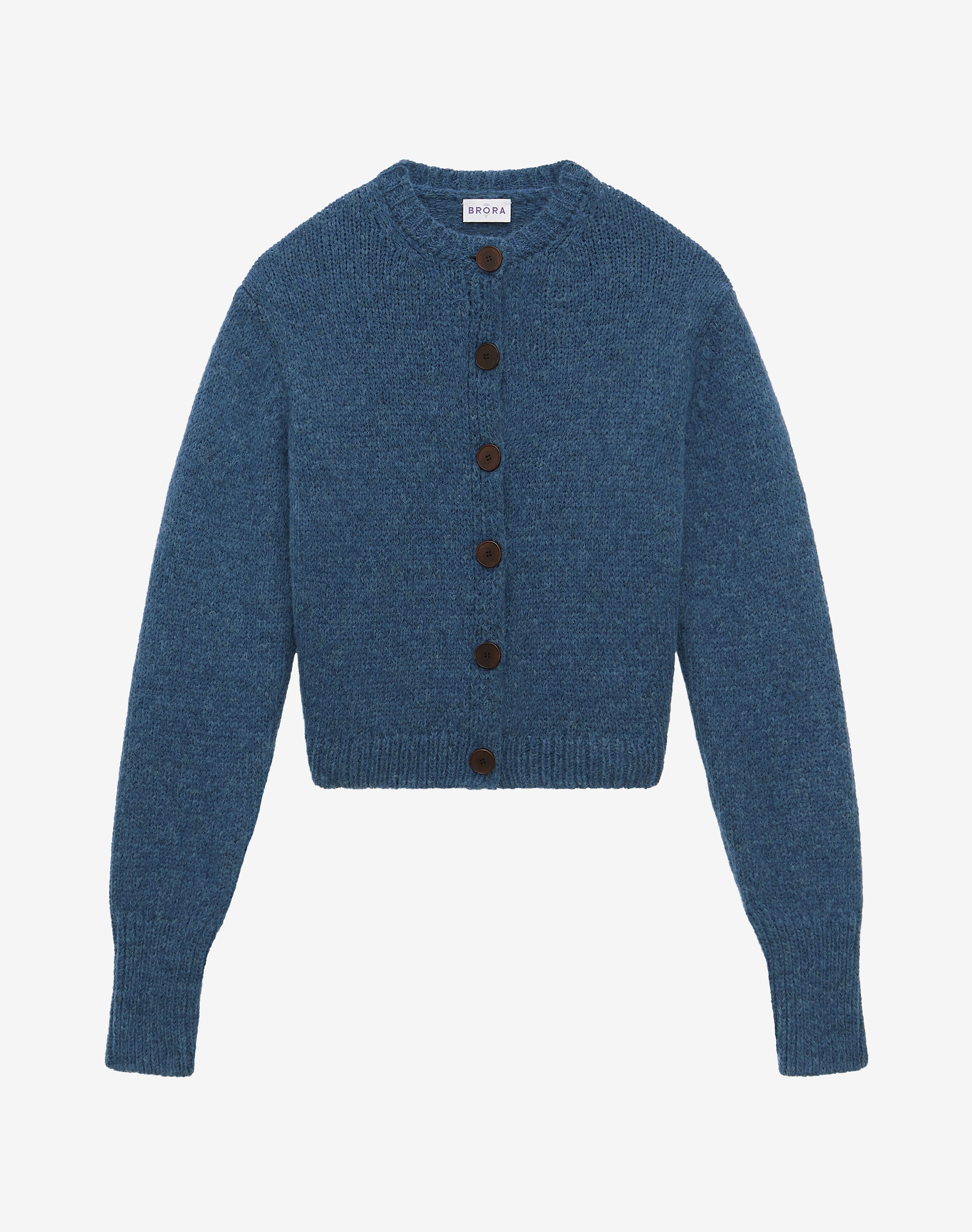 Blue Alpaca Cropped Cardigan | Women's Cardigans | Brora Fashion